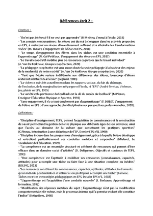 Citations Ecrit 2 - differentes citation en E2 servant pour la prepa ...