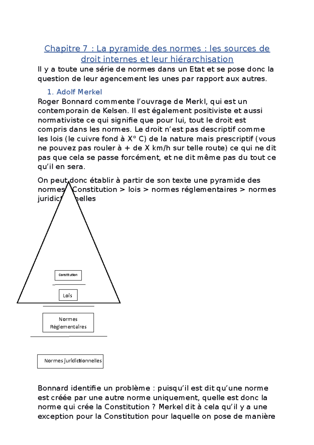 Droit constitutionnel Chapitre-7 La pyramide des normes : les sources ...