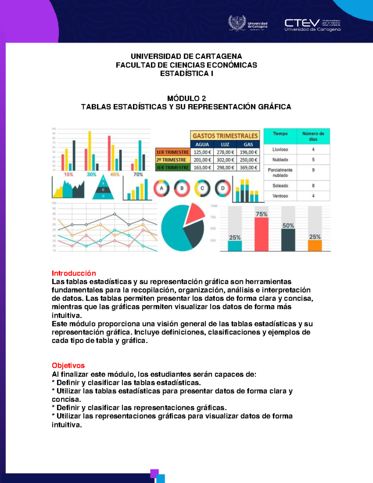Protocolo IU2 de estadistica - UNIVERSIDAD DE CARTAGENA FACULTAD DE ...