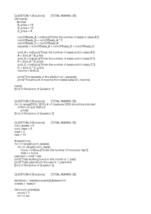 Introduction to Programming Sample Exam Paper & Solutions - DUBLIN CITY ...