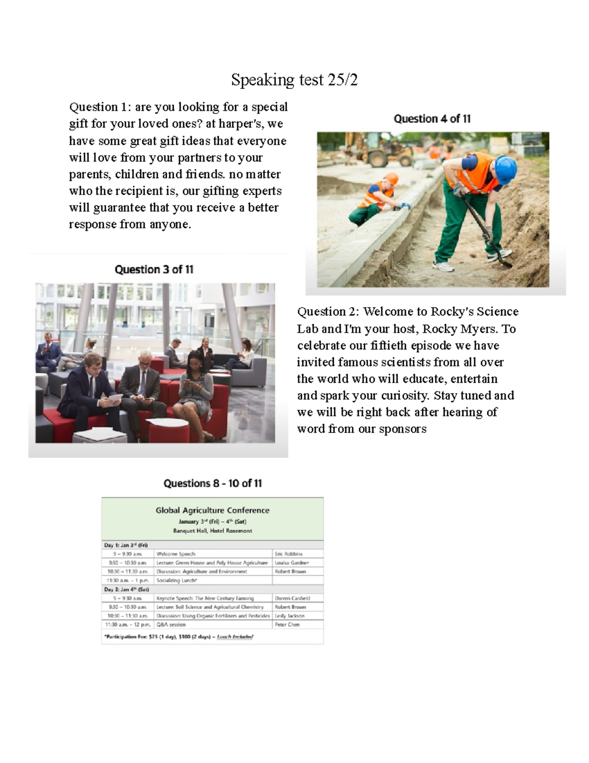 Speaking Test Example Toeic - Speaking test 25/ Question 1: are you ...