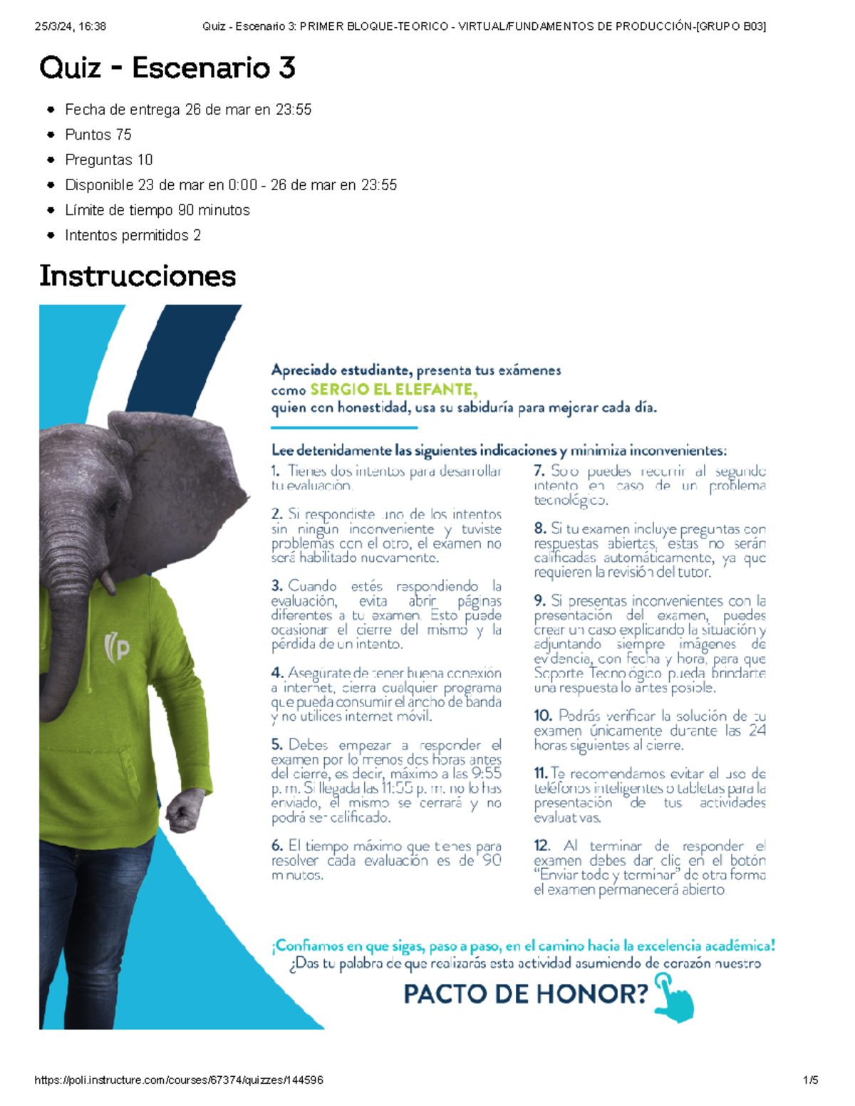 QUIZ 3 - QUIZ TERCERA UNIDAD - Quiz - Escenario 3 Fecha de entrega 26 ...