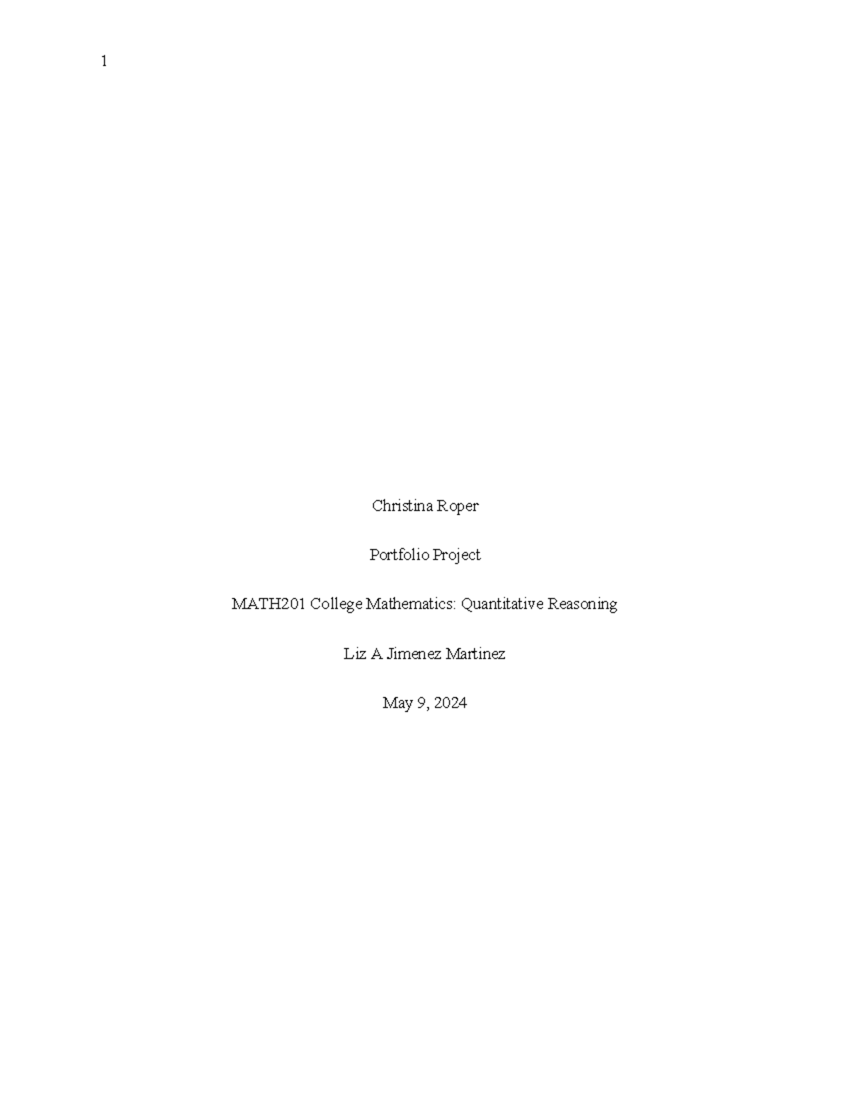 MATH201-Portfolio Project-Christina Roper - Christina Roper Portfolio ...