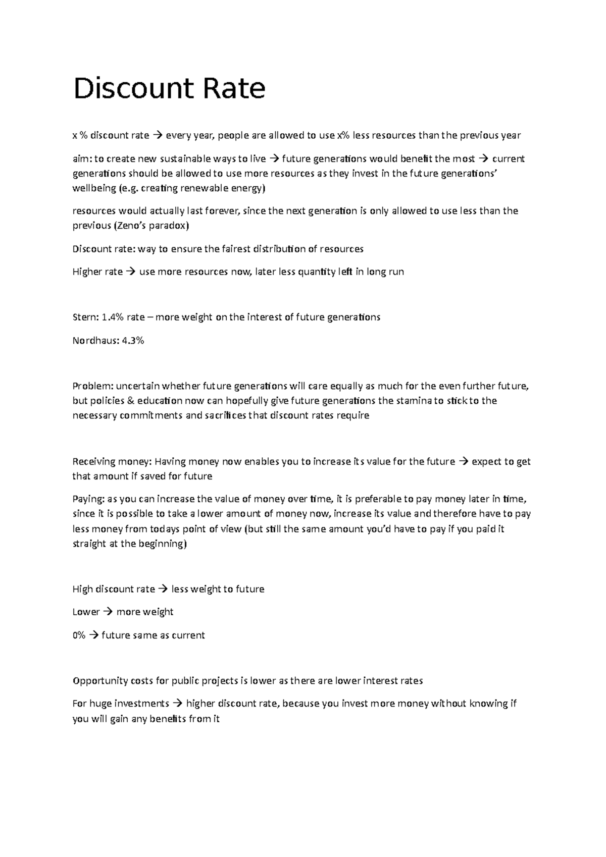 Discount Rate explanation - Discount Rate x % discount rate every year ...