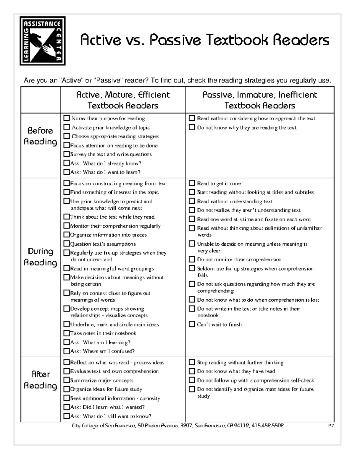 Active vs Passive Textbook Readers - Active vs. Passive Textbook ...