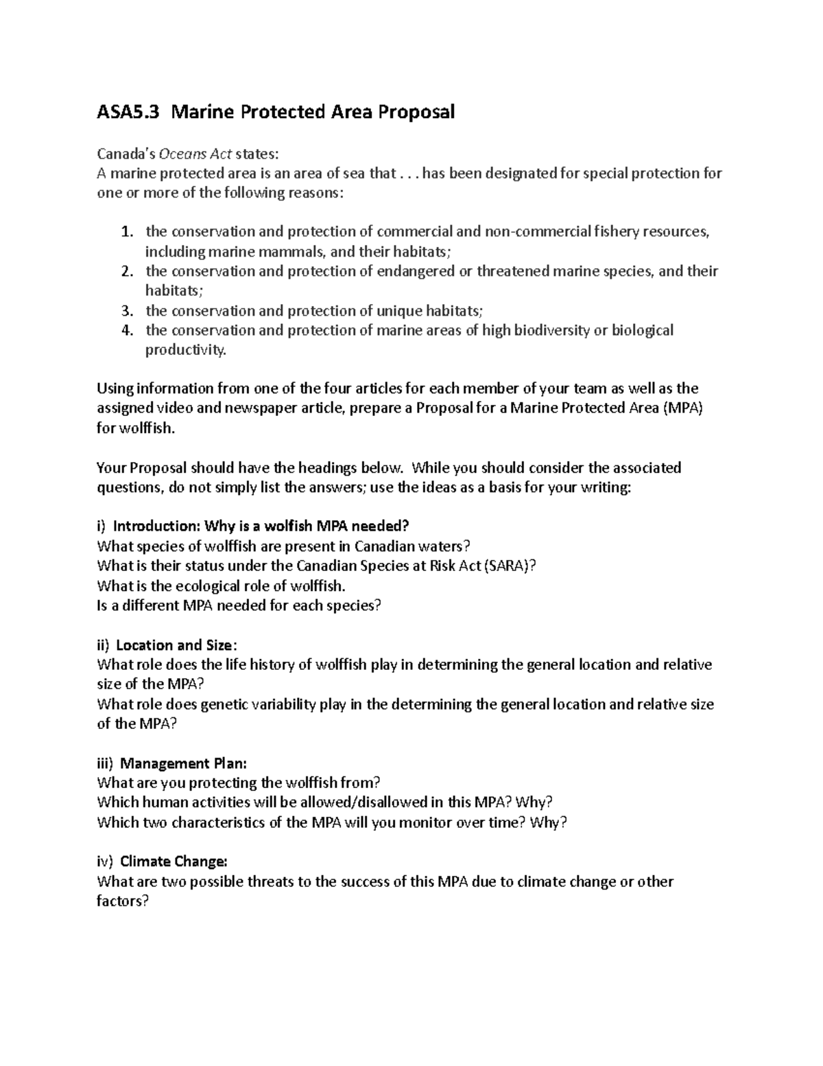 MPAPrompt - MPA Prompt ASA - ASA5 Marine Protected Area Proposal Canada ...