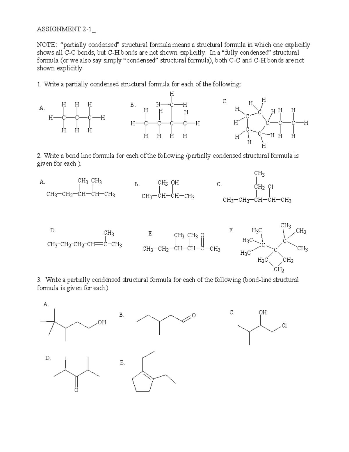 Assignment 2-1 - dsfds - ASSIGNMENT 2-1_ NOTE: “partially condensed ...