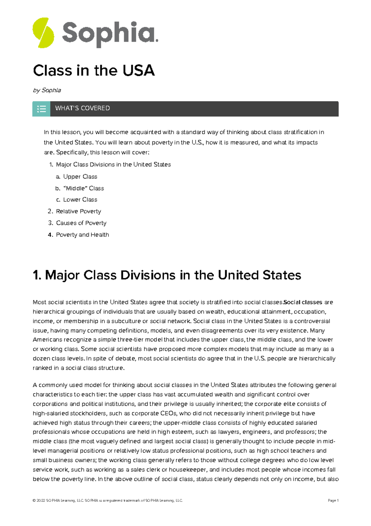 Class in the usa - Unit 3 Challenge 3 - Class in the USA by Sophia ú In ...