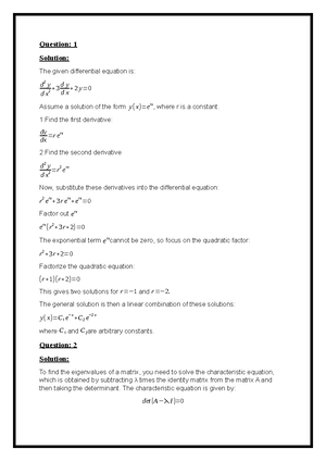 MTH401 Final TERM Solved MCQs - MTH401 FINAL TERM SOLVED MCQs (VISIT VURANK FOR MORE) The - Studocu