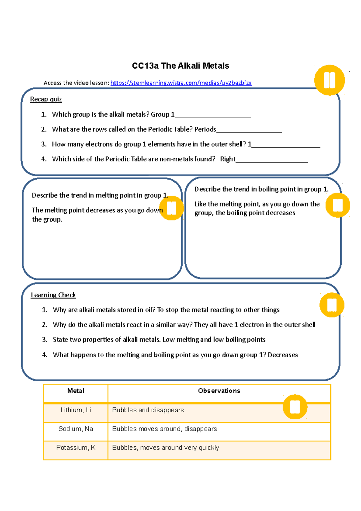 CC13a Alkali-Metals-worksheet - CC13a The Alkali Metals Access the ...
