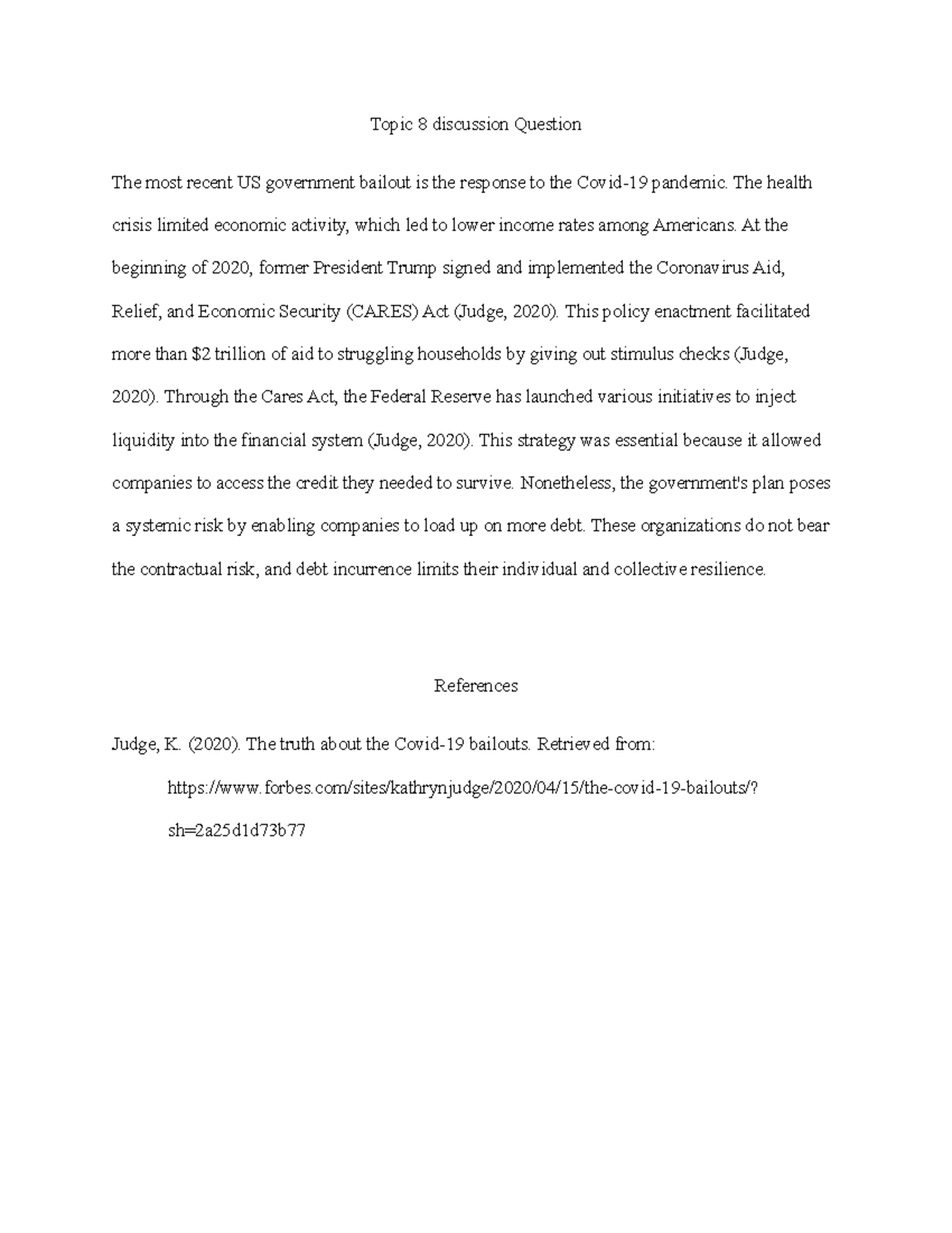 Topic 8 discussion Question - Topic 8 discussion Question The most ...