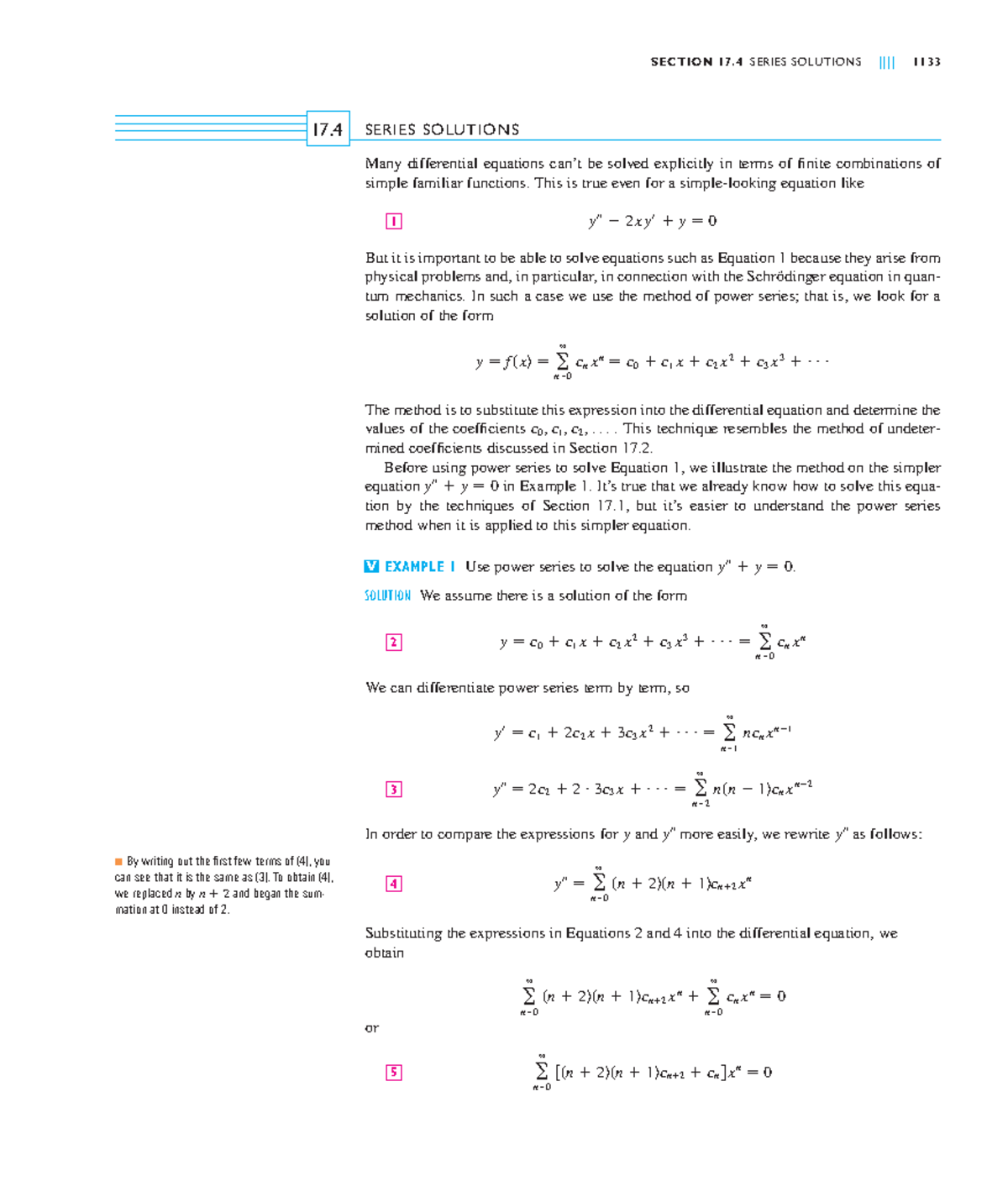 Math ch17-4 - math work - SERIES SOLUTIONS Many differential equations ...