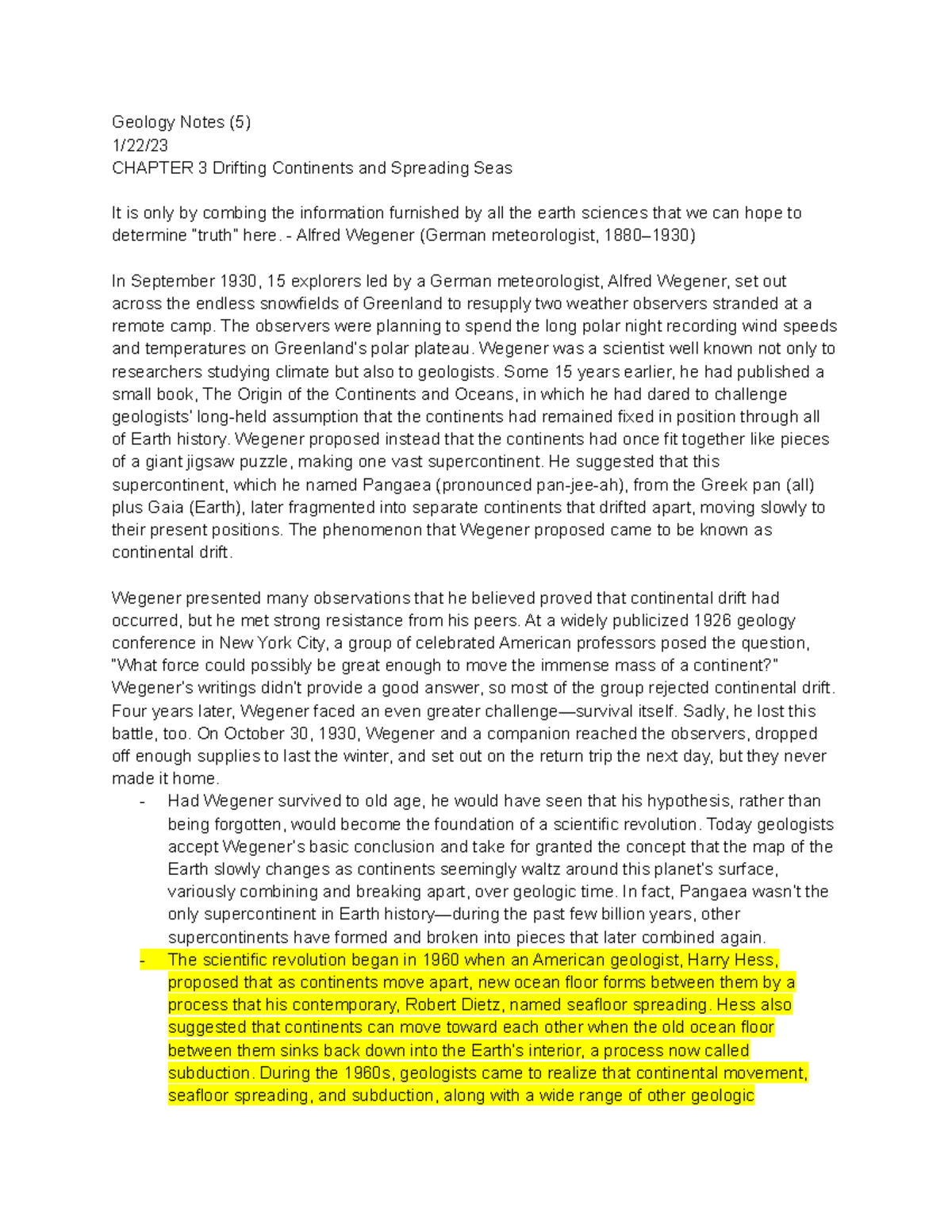 Geology Notes - Prof Casale - Geology Notes (5) 1/22/ CHAPTER 3 ...