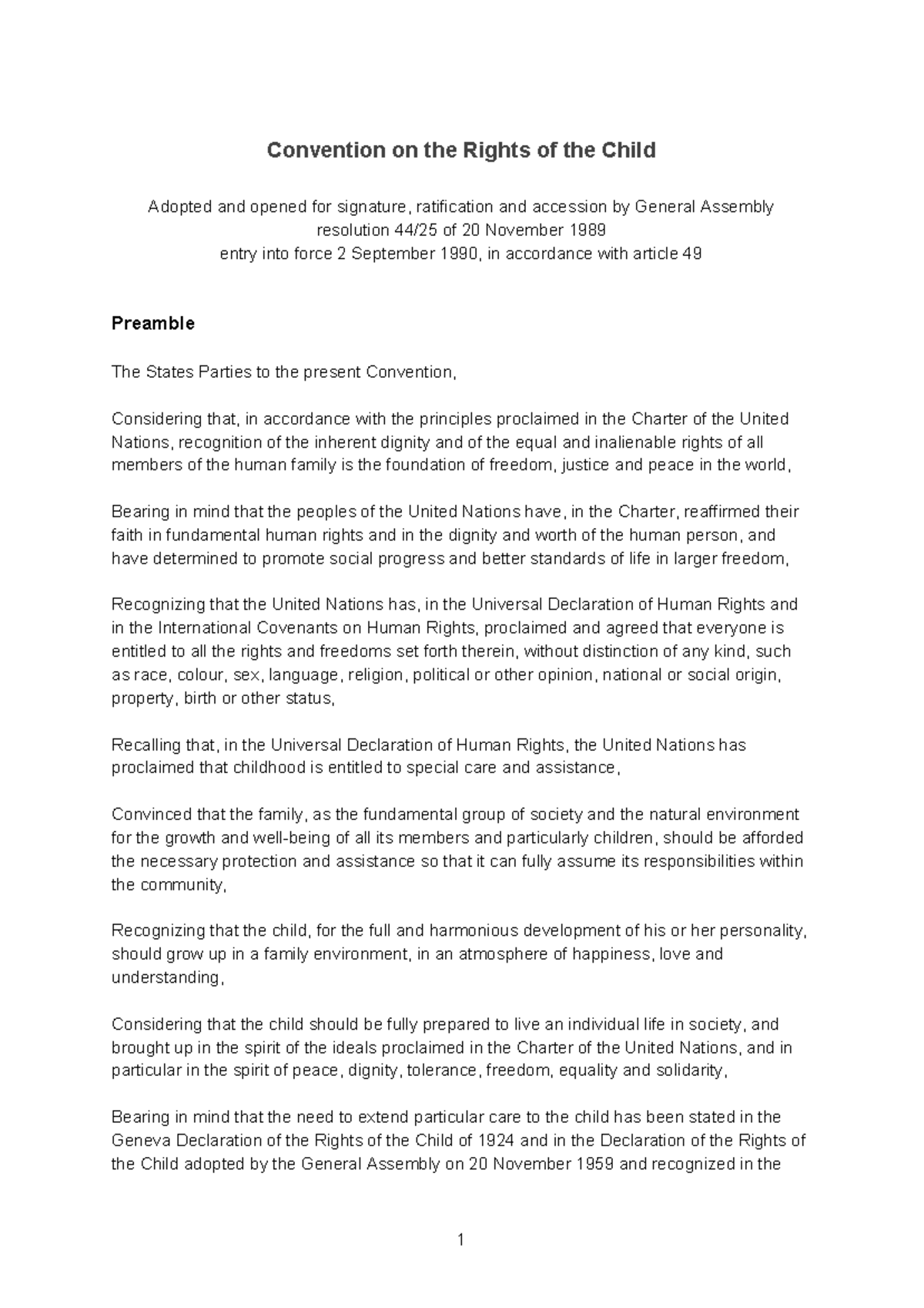 UN Convention on the Rights of the Child - Convention on the Rights of ...