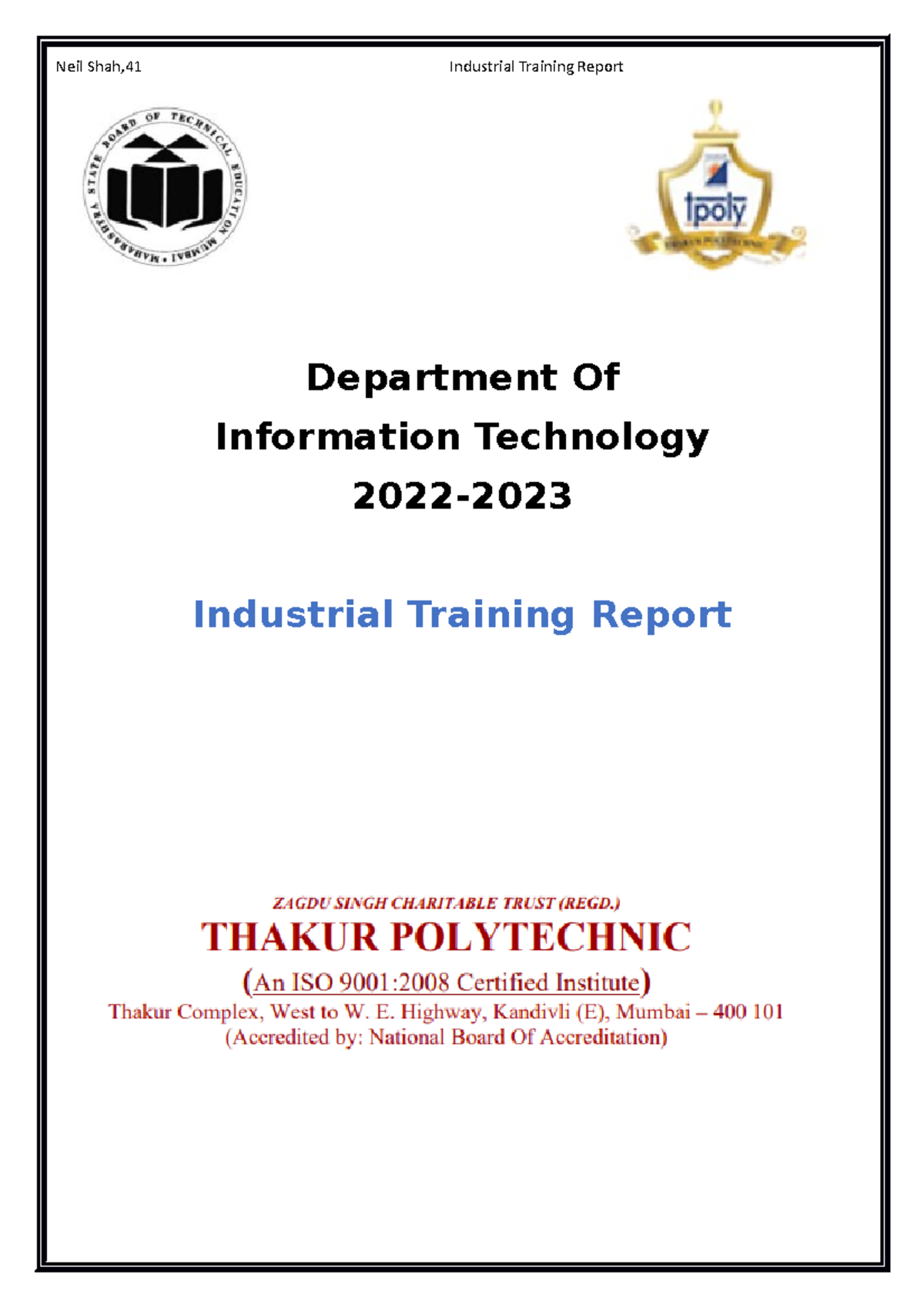 ITR Report 2022 - Department Of Information Technology 2022- Industrial ...