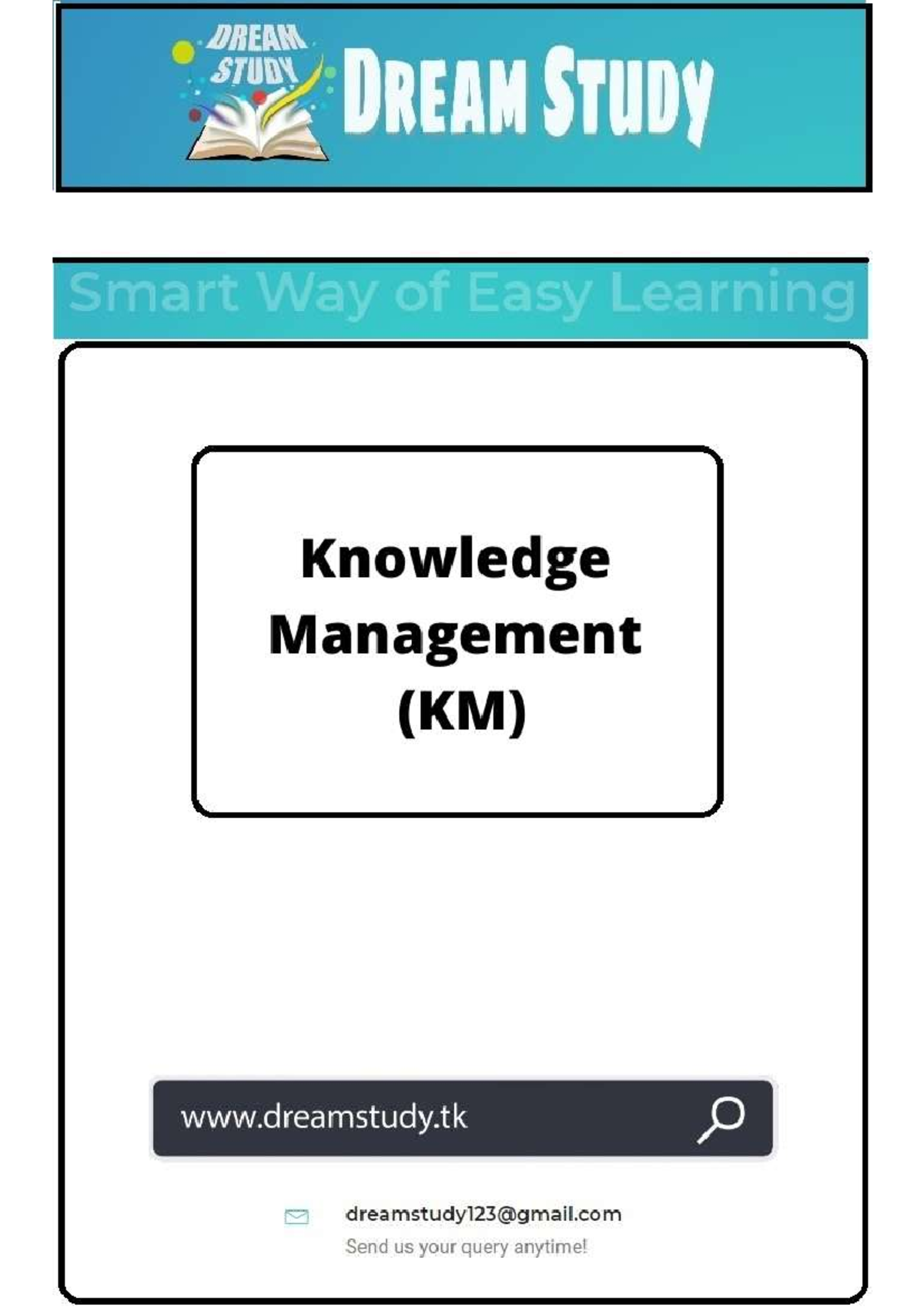 KM-Unit-4 - This is very important - DREAM STUDY DREAM STUDY Smart Way ...