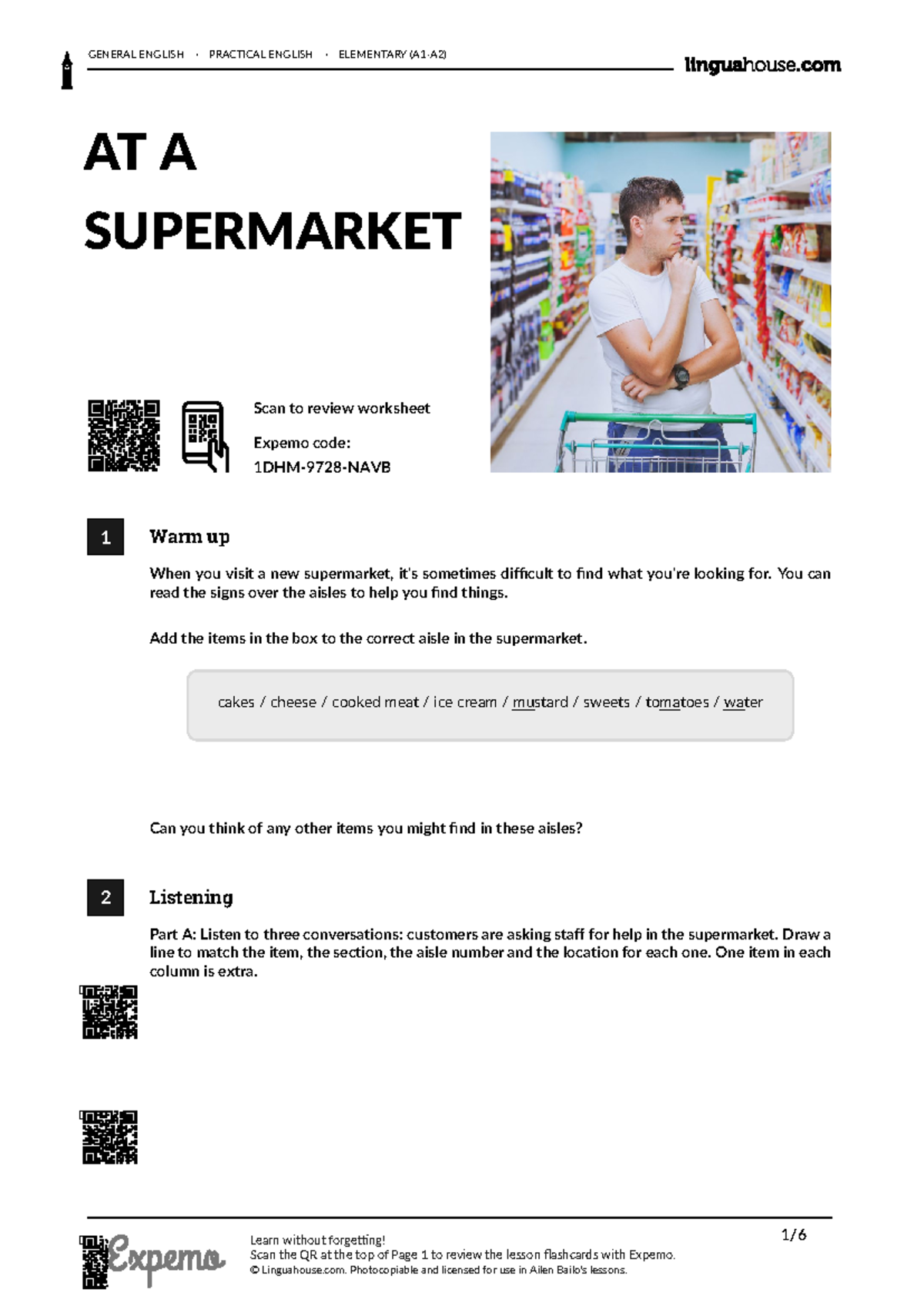 At a supermarket british english teacher - GENERAL ENGLISH · PRACTICAL ...