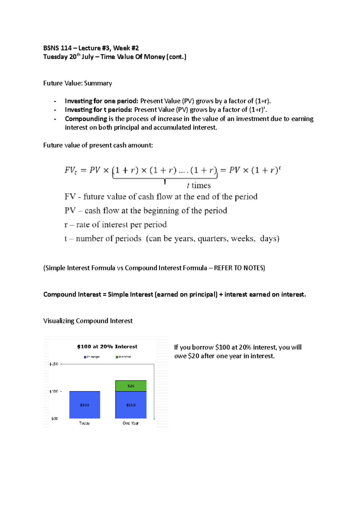 Lecture #3 Notes - Financial Decision Making - University of Otago ...