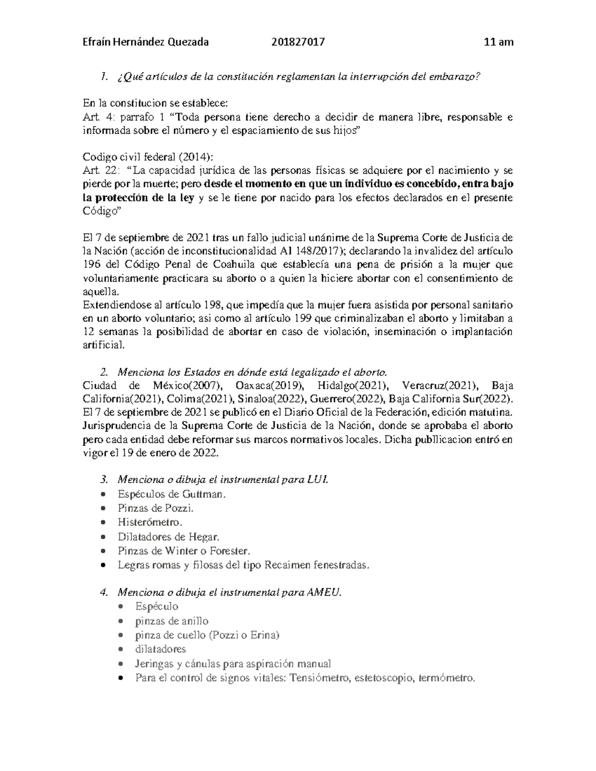 tipos de Aborto - EfraÌn Hern·ndez Quezada 201827017 11 am ¿Qué ...