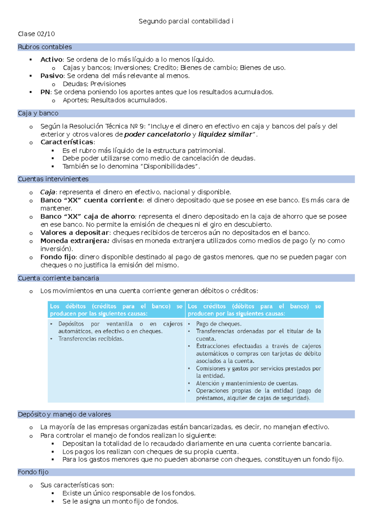 Segundo parcial contabilidad I - Segundo parcial contabilidad i Clase 02/ Rubros contables ...