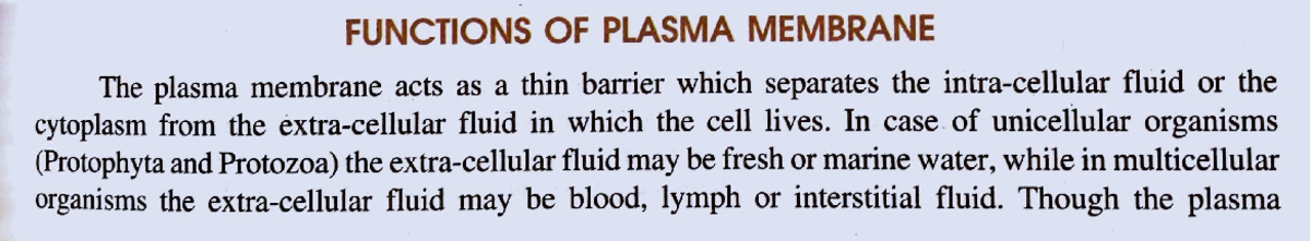 Function Of Plasma Membres - Bsc Nursing - Studocu