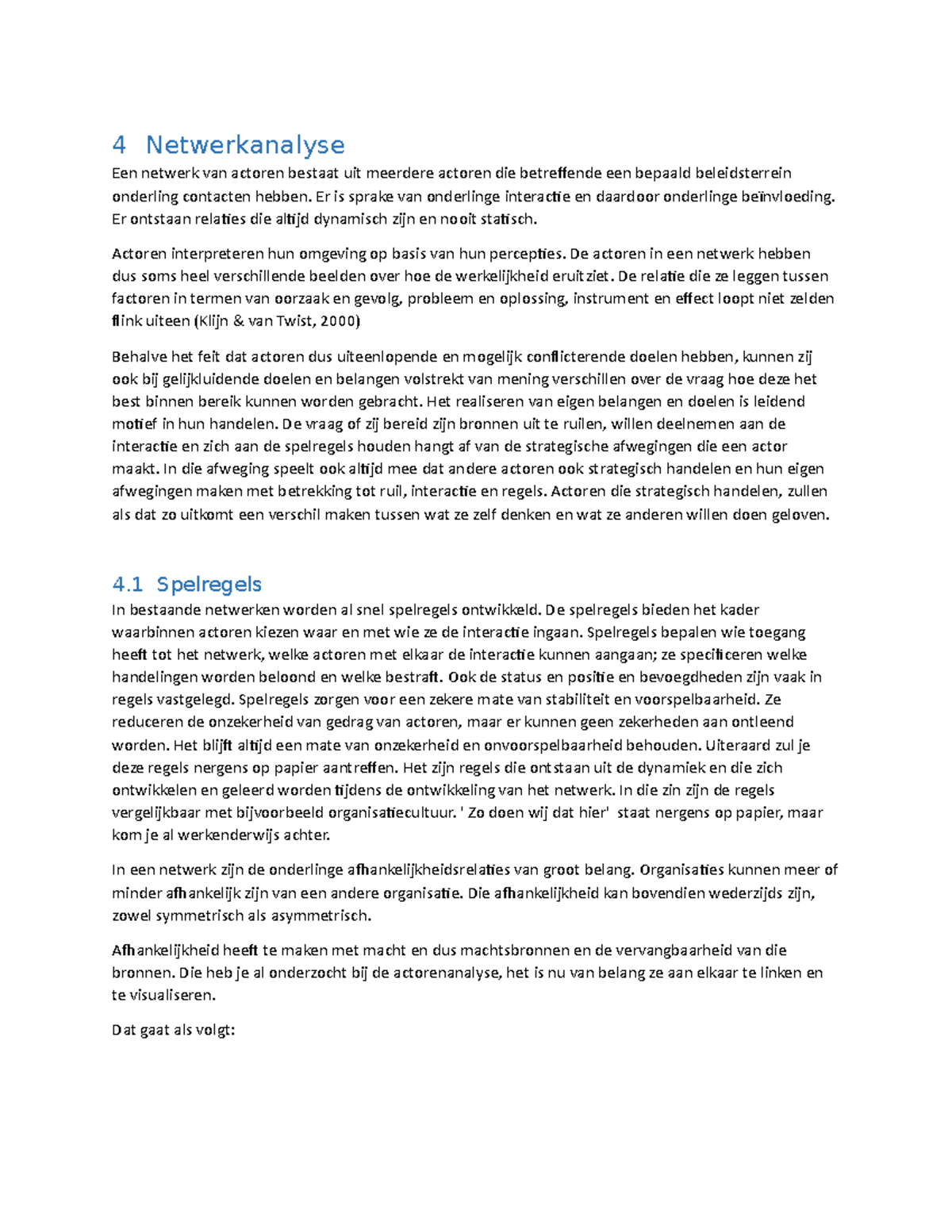 Omgevingsanalyse - Netwerkanalyse - 4 Netwerkanalyse Een netwerk van ...