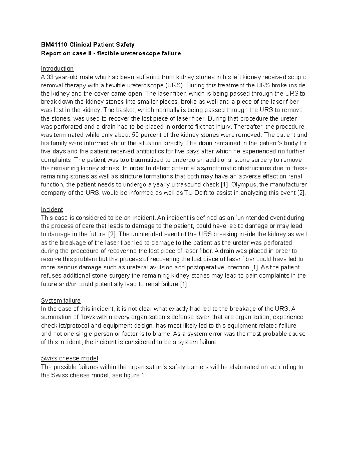 Clinical Patient Safety - case II - BM41110 Clinical Patient Safety ...