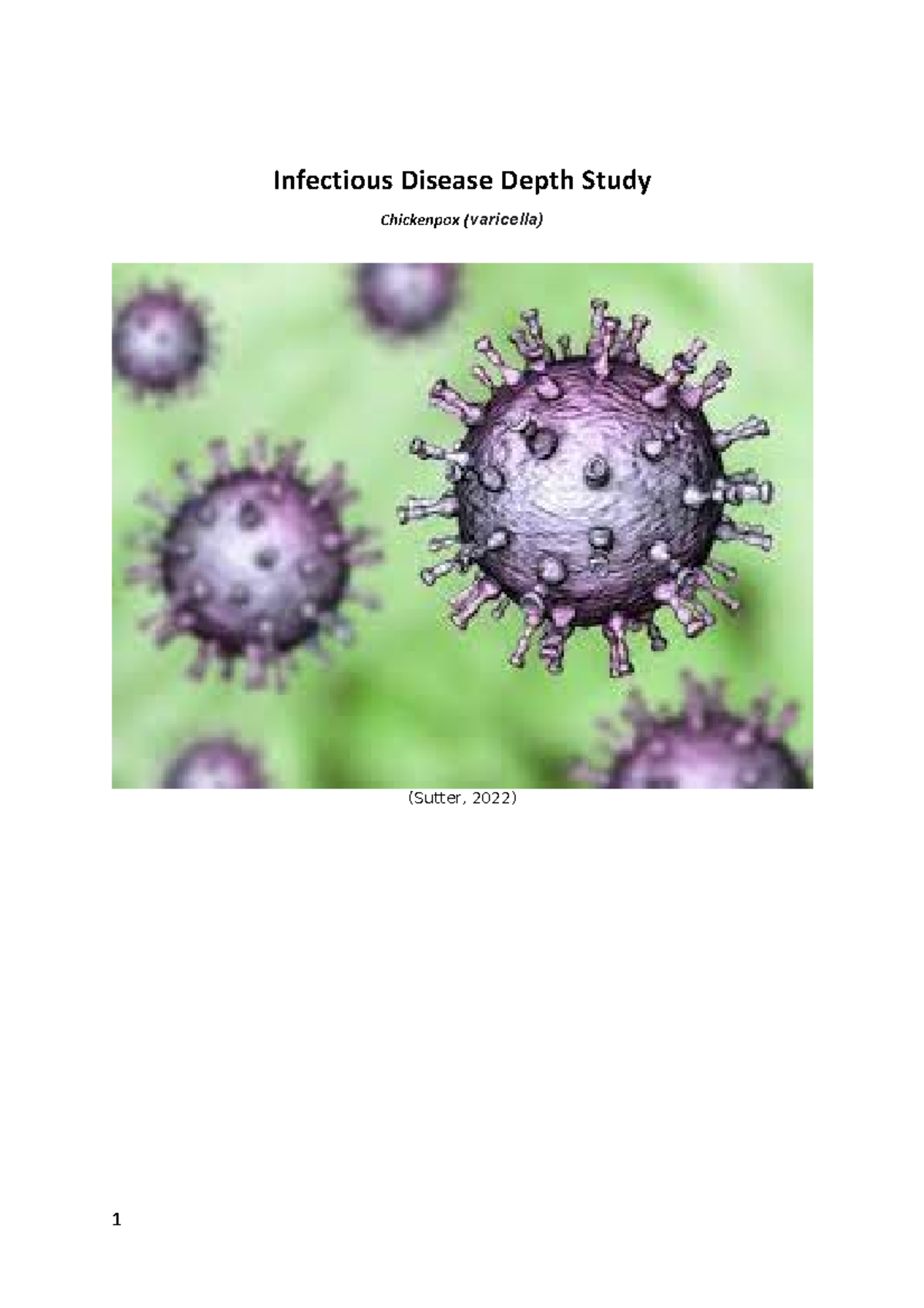 Infectious Disease Depth Study - Infectious Disease Depth Study ...