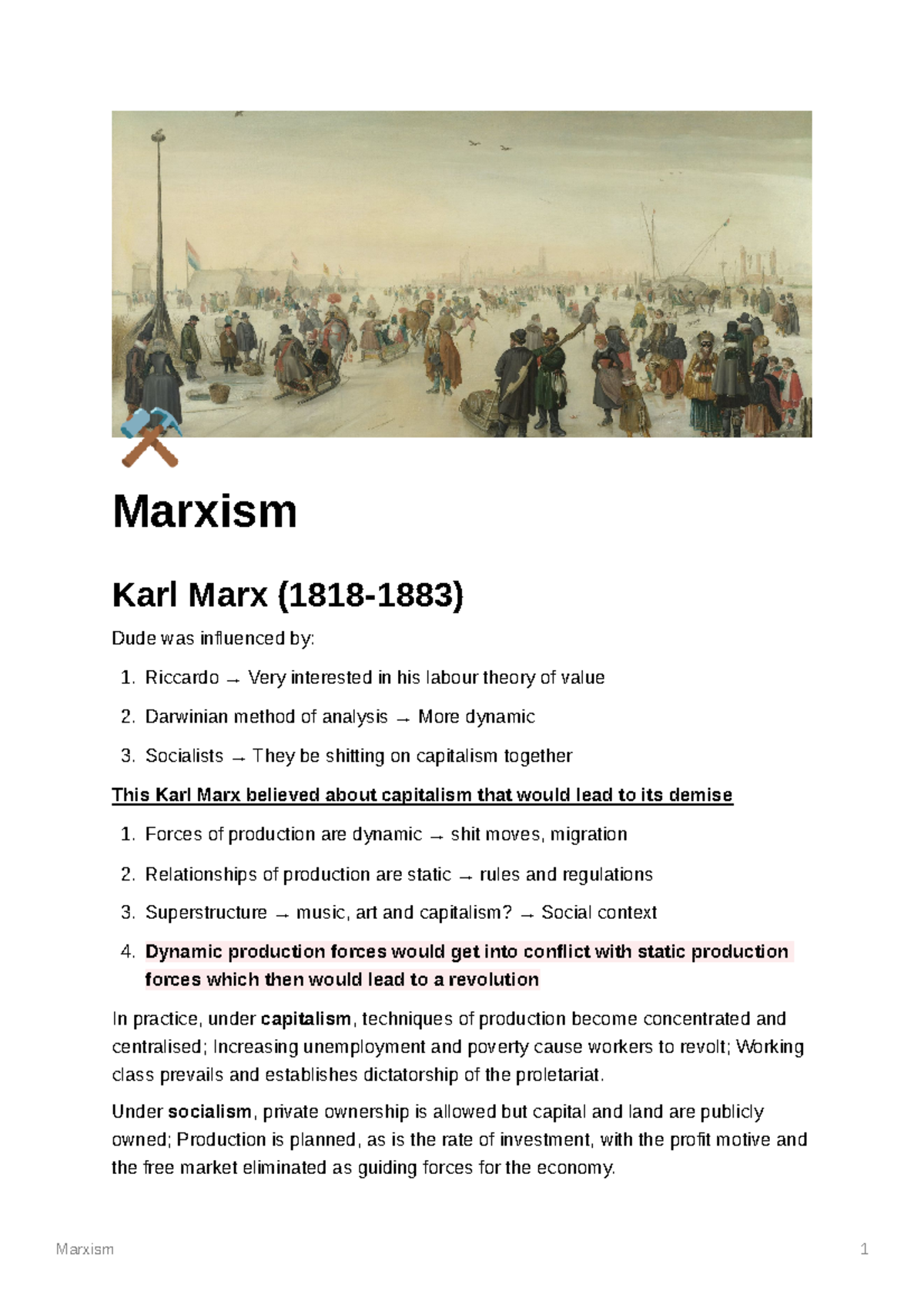 Marx - Notes of Marx - ⚒ Marxism Karl Marx (1818-1883) Dude was ...
