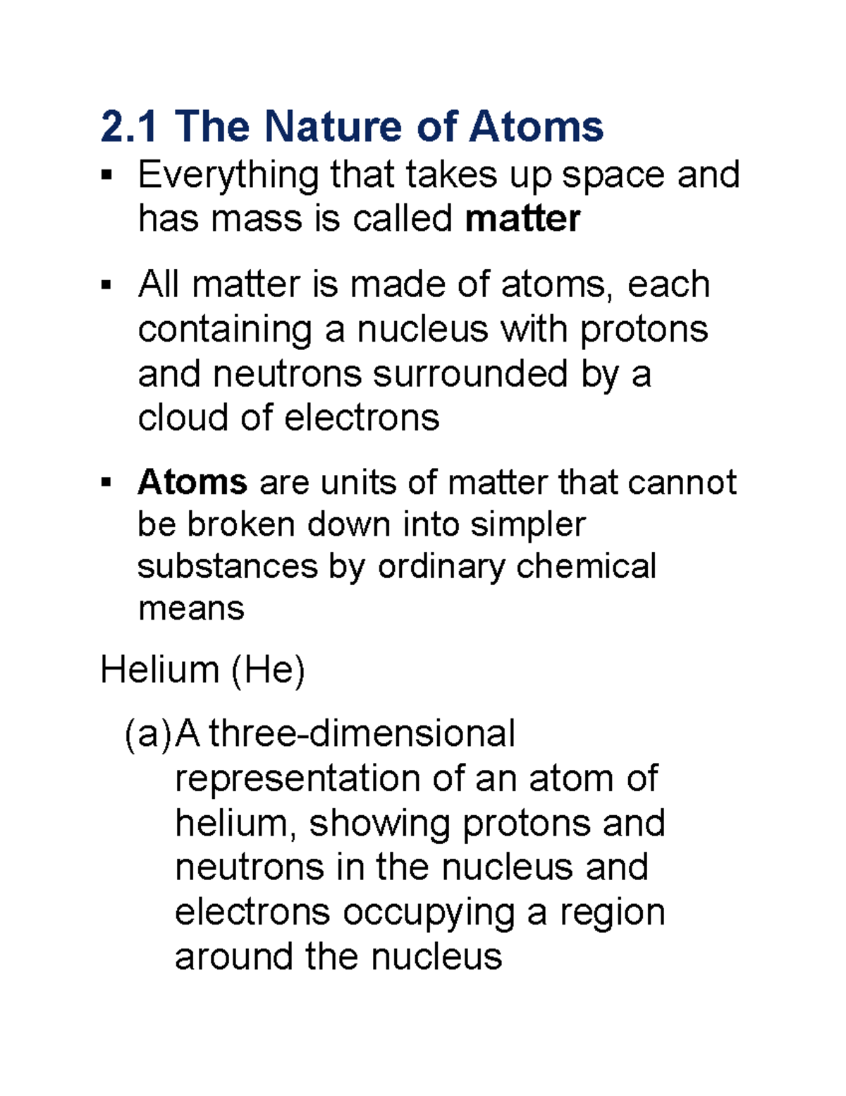 BIO 140 Chapter 2- Chemistry Comes to Life - 2 The Nature of Atoms ...