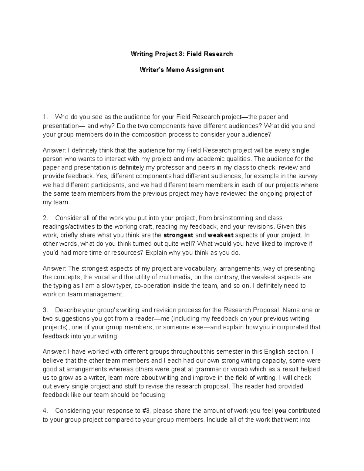 Namita Basnet Writing Project 3 Field Research - Writing Project 3 ...