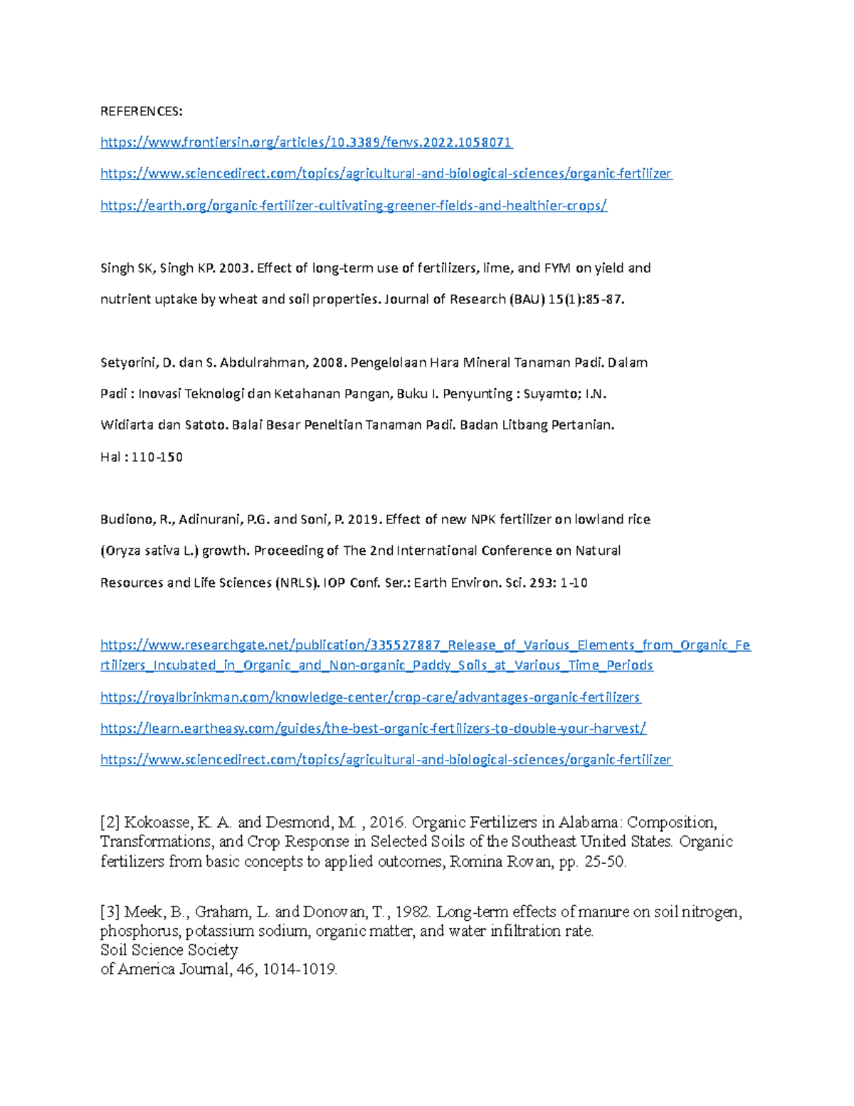 References - Sources for Research about Organic fertilizer - REFERENCES ...