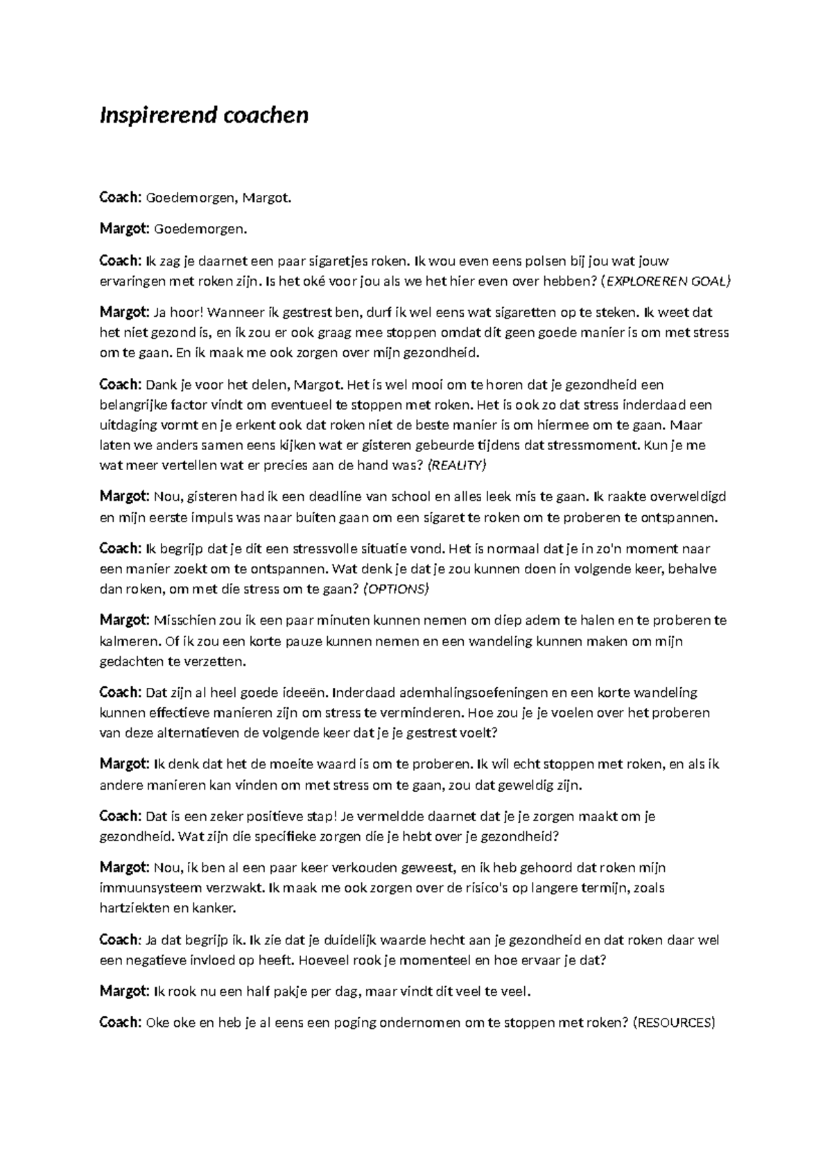 Inspirerend coachen - Voorbeeld interview - Inspirerend coachen Coach ...