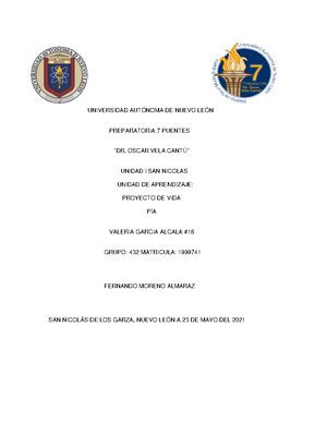 Actividad de requisito 4 Pro Vi - UNIVERSIDAD AUTÓNOMA DE NUEVO LEÓN Preparatoria No. PROYECTO ...