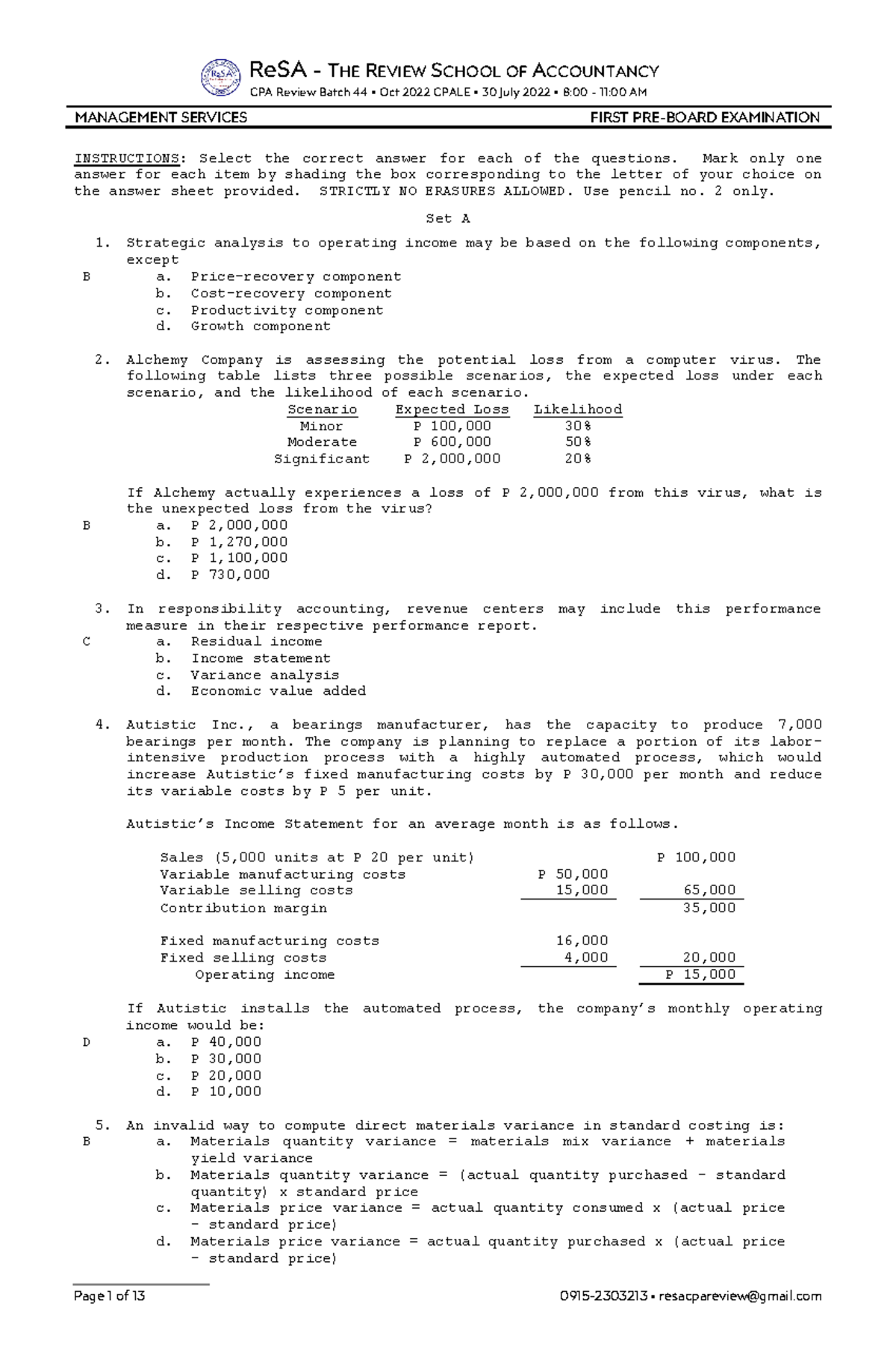 Re SA-B44-MS-First-PB-Exam-Questions-Answers-Solutions - ReSA - THE ...