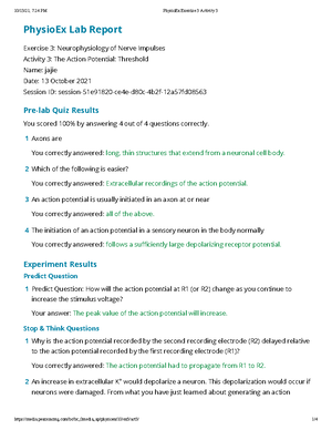 Physio Ex Exercise 3 Activity 4 - PhysioEx Lab Report Exercise 3 ...