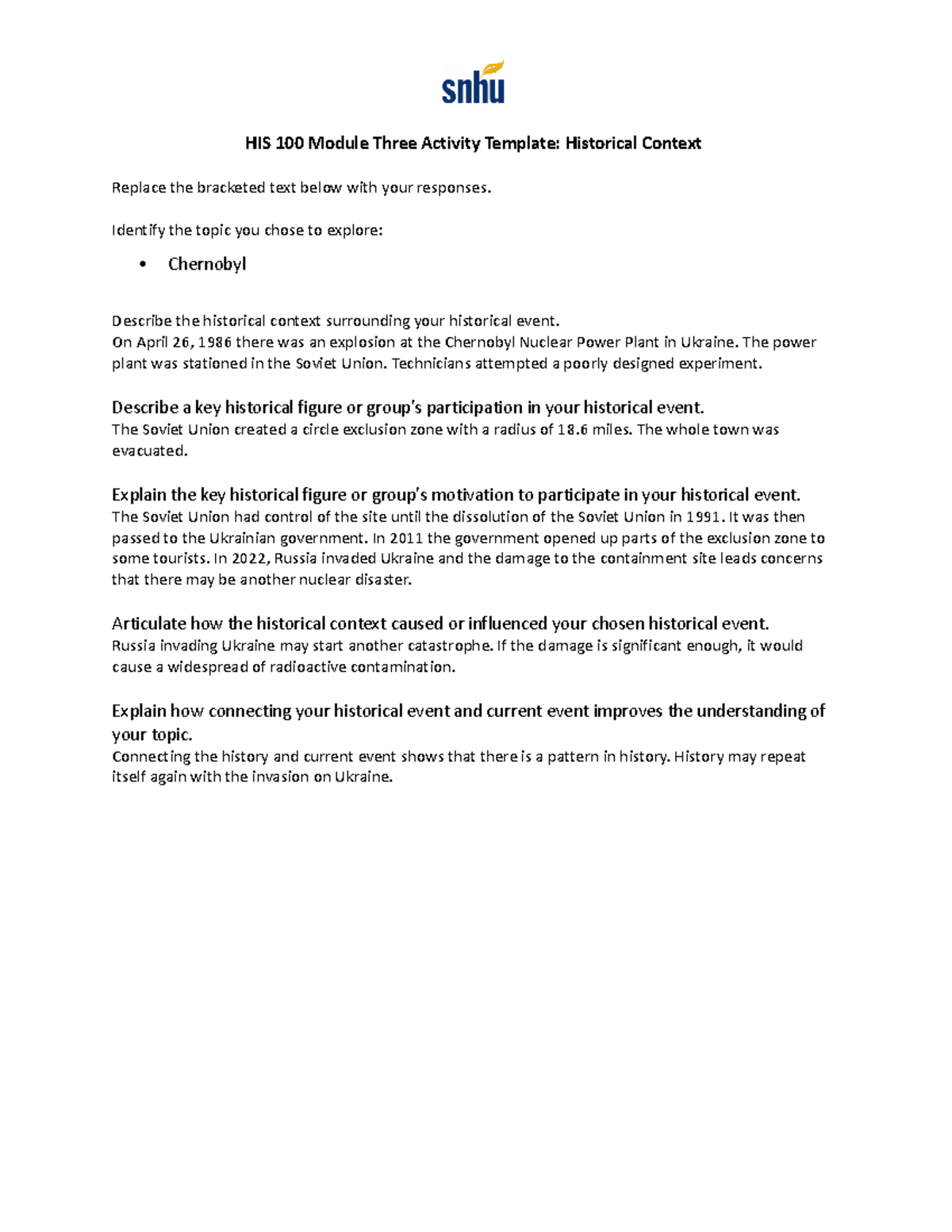 HIS 100 Module Three Activity Context Template - HIS 100 Module Three ...