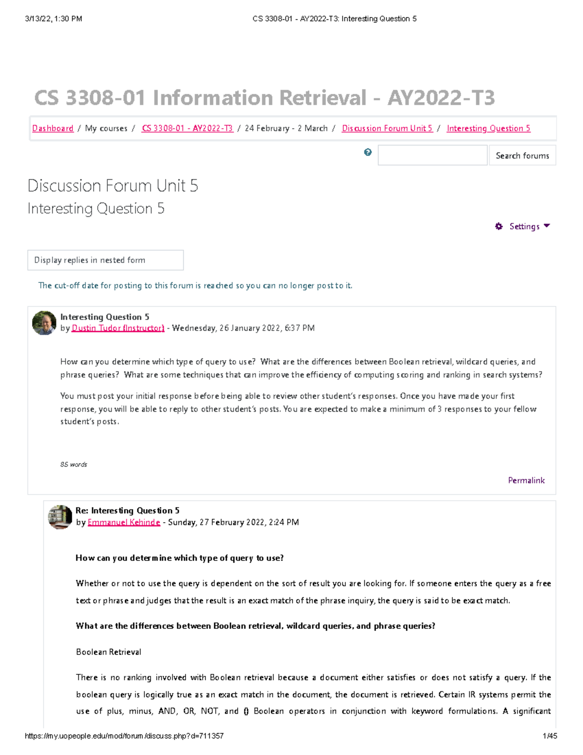Discussion that will help you with your assignment. Review to learn ...