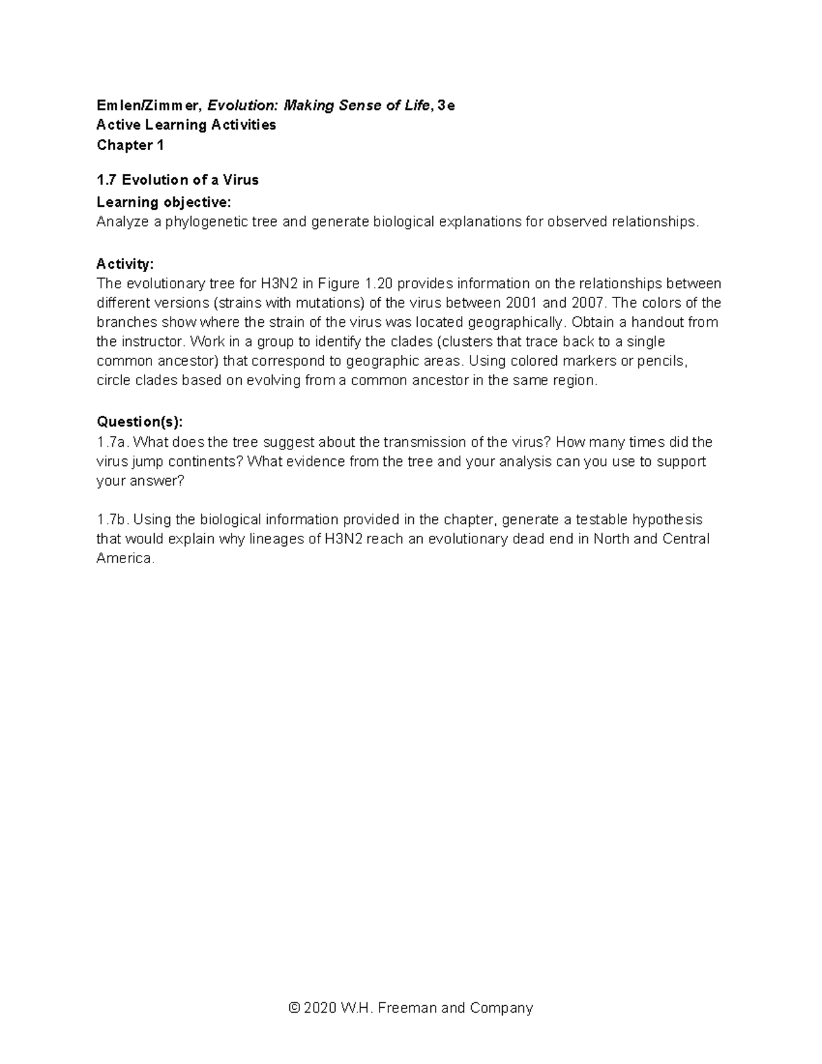 active note summary - Emlen/Zimmer, Evolution: Making Sense of Life, 3e ...