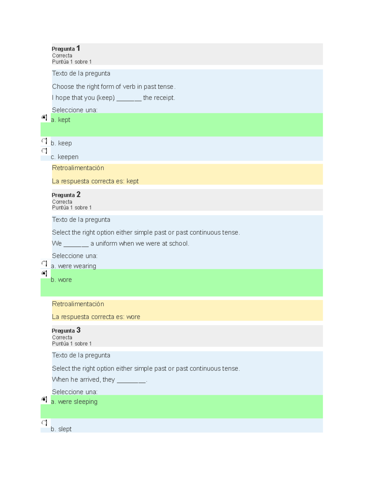 Examen Assignment 3 Questionnaire U2 2 - Pregunta 1 CorrectaPuntúa 1 ...