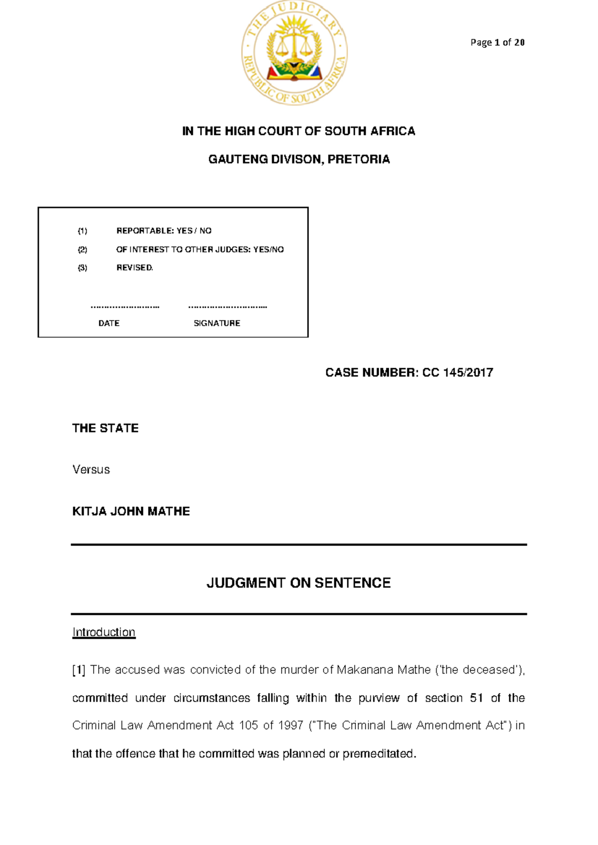 890 - Zinn triad requirements prior to imposition of sentence by the SA ...