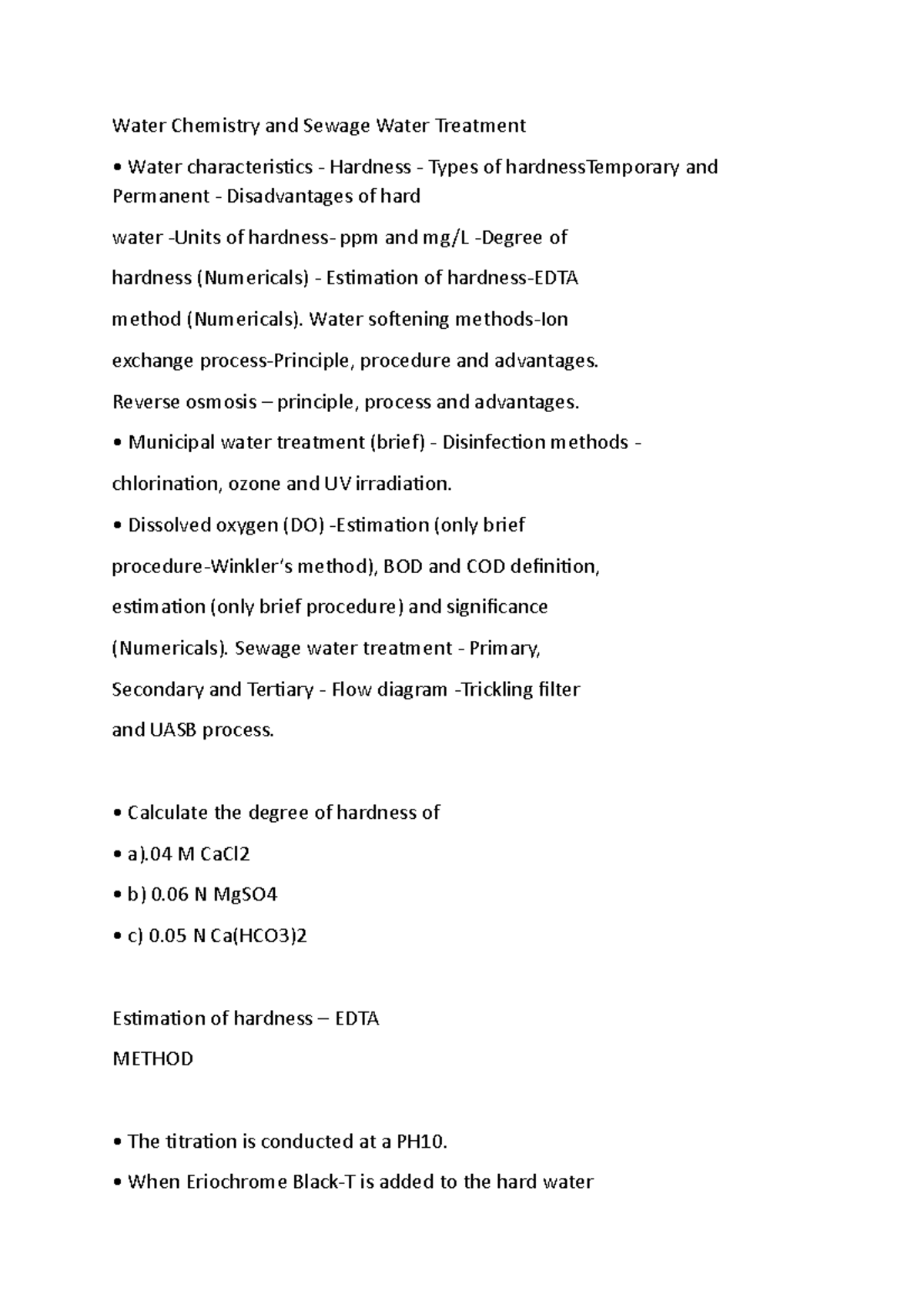 Water chemistry and treatments 1 - Water Chemistry and Sewage Water ...