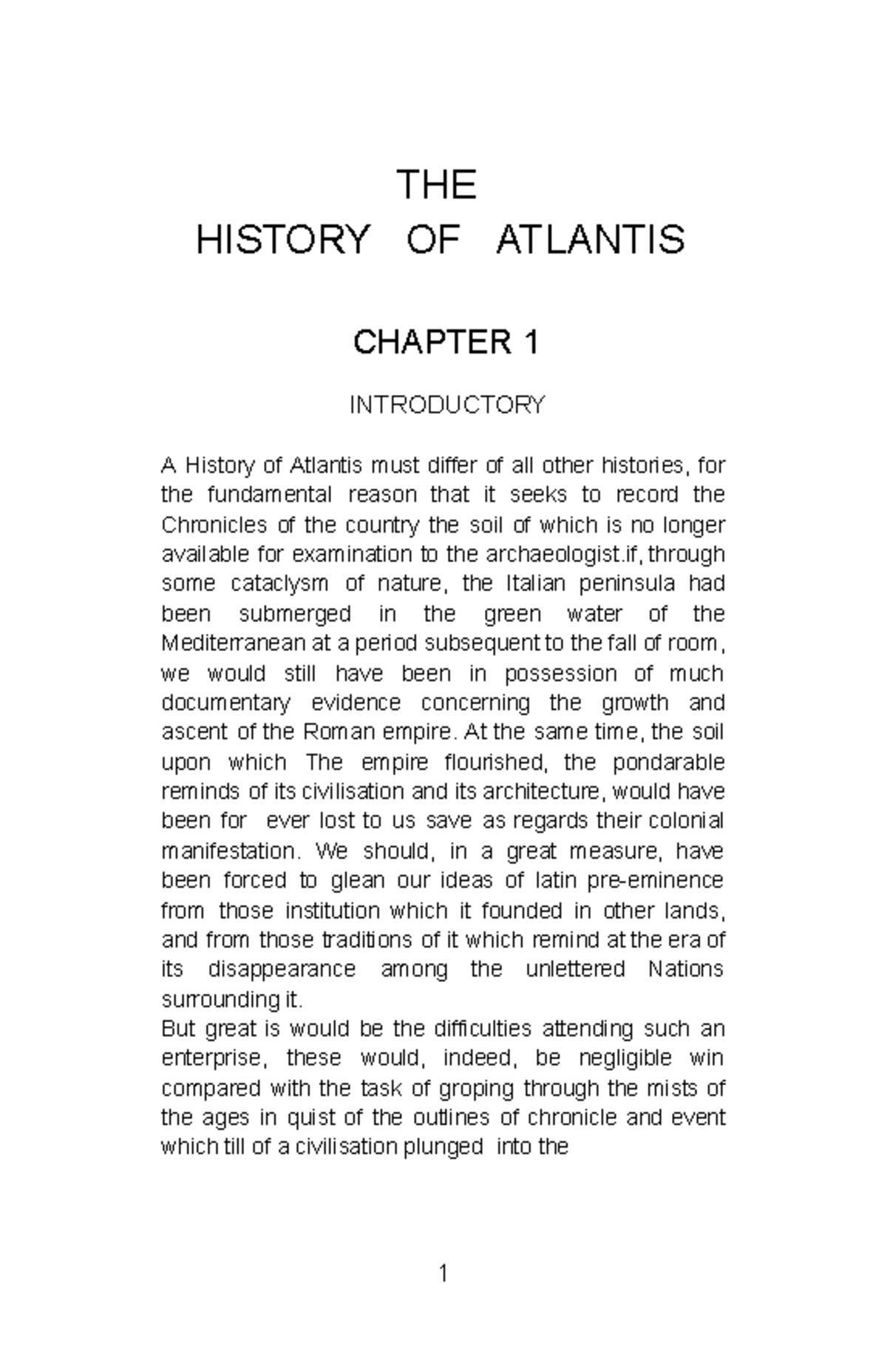Untitled document - THE HISTORY OF ATLANTIS CHAPTER 1 INTRODUCTORY A ...
