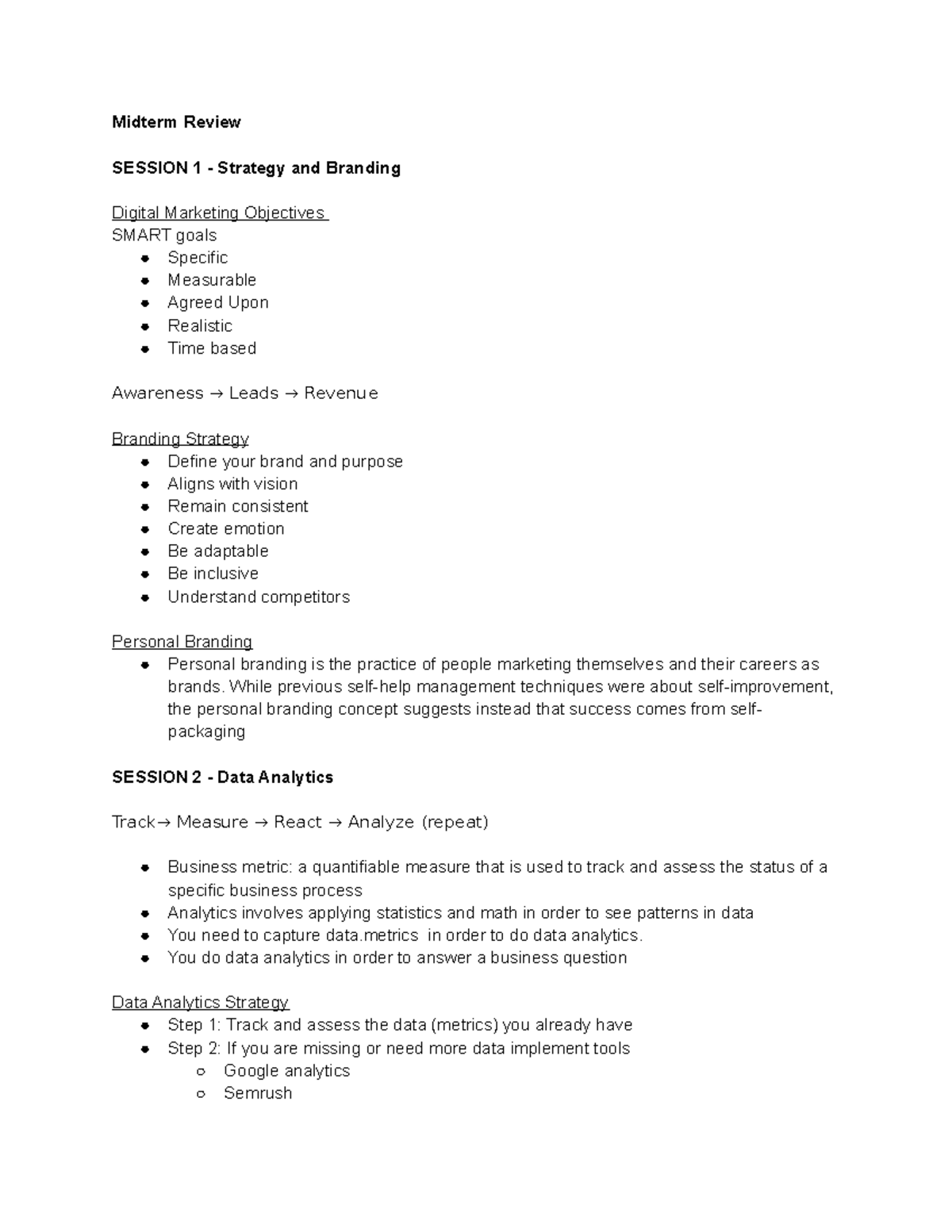 Midterm Review - Summary Digital Marketing Technologies - Midterm ...