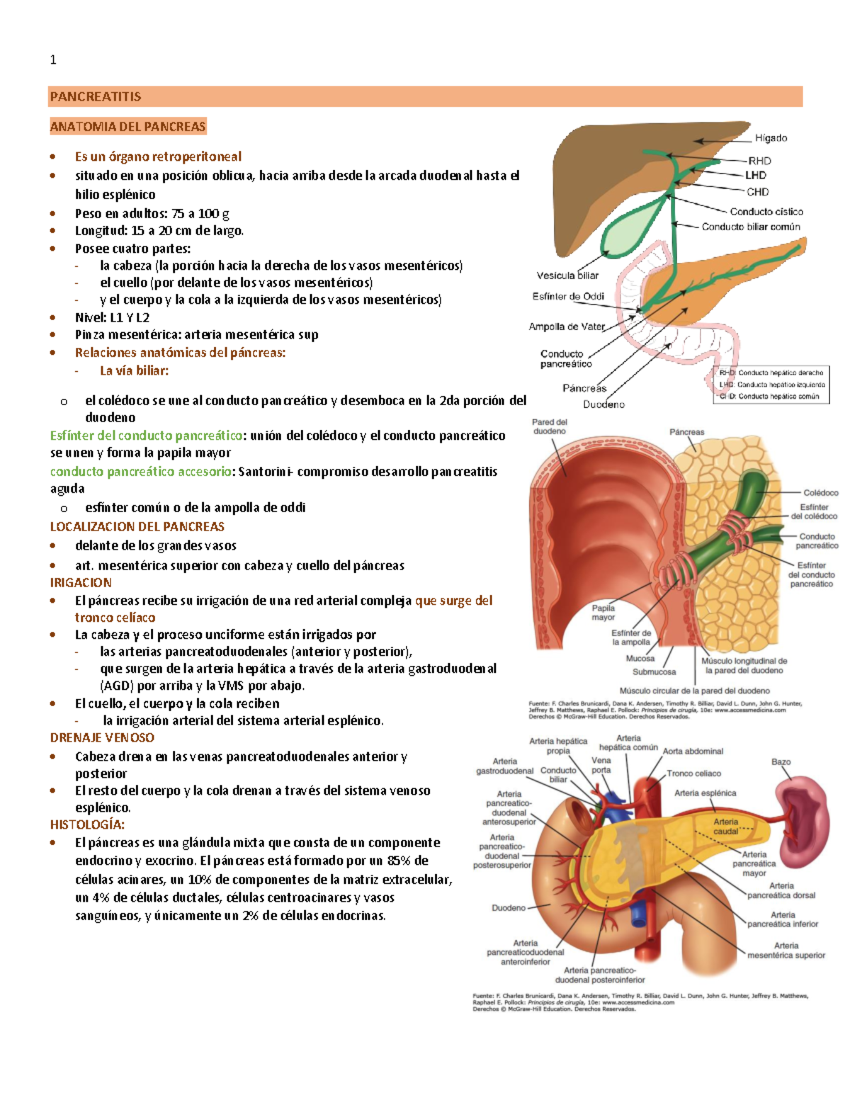 TEMA 10. Pancreatitis Aguda mv - PANCREATITIS ANATOMIA DEL PANCREAS Es ...