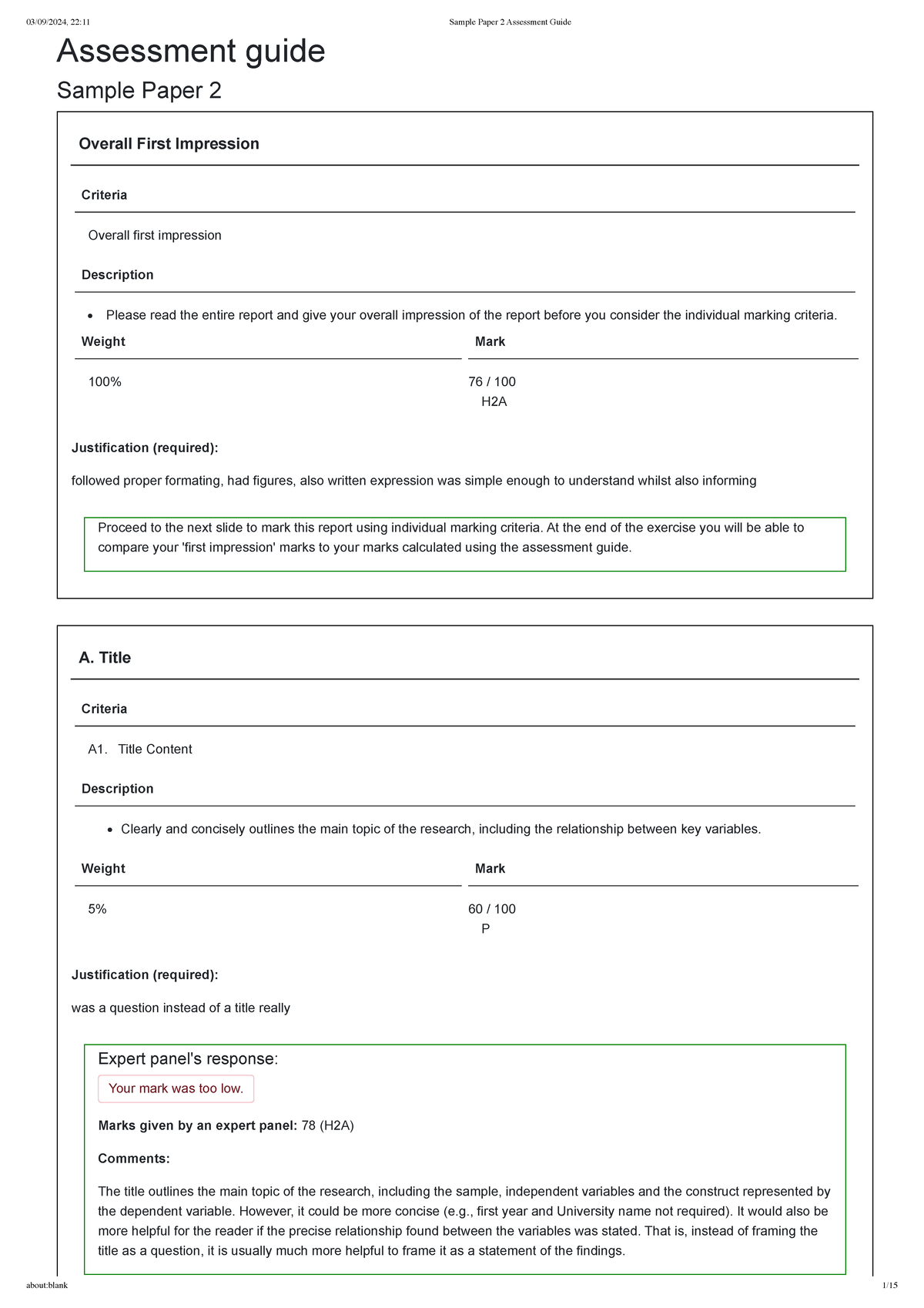 Sample Paper 2 Assessment Guide - Assessment guide Sample Paper 2 ...