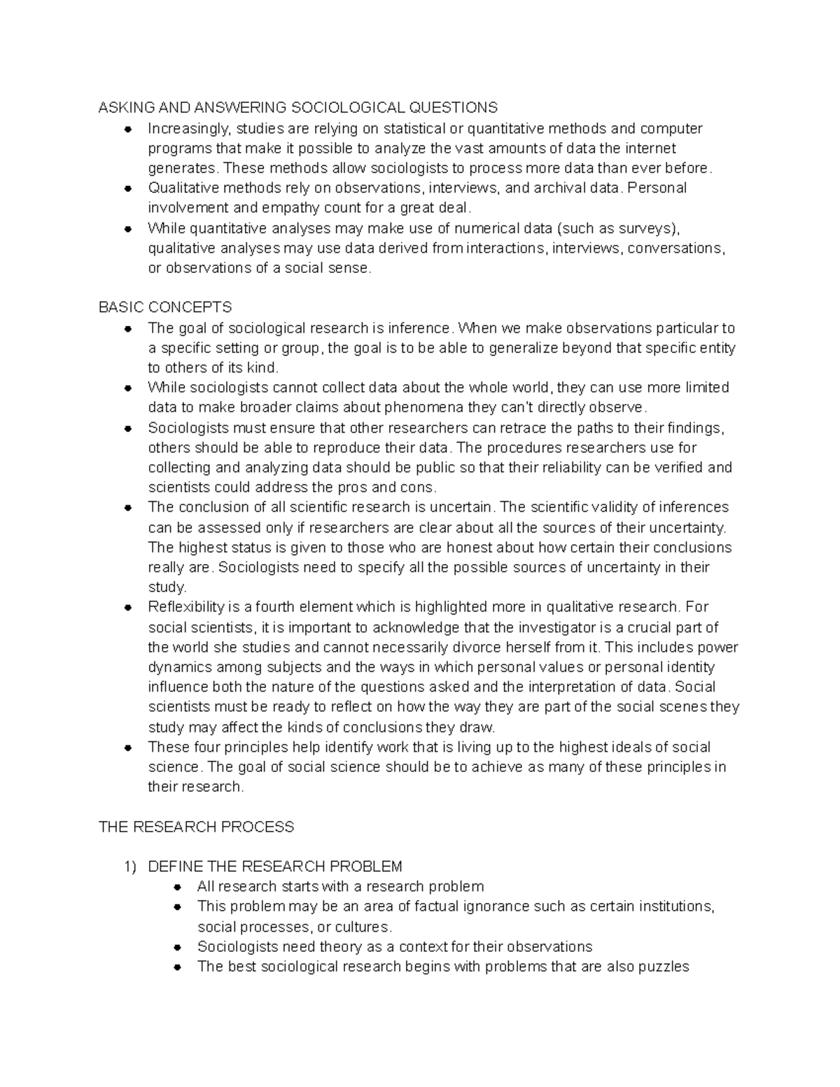 Chapter 2 Asking and Answering Sociological Questions - ASKING AND ...
