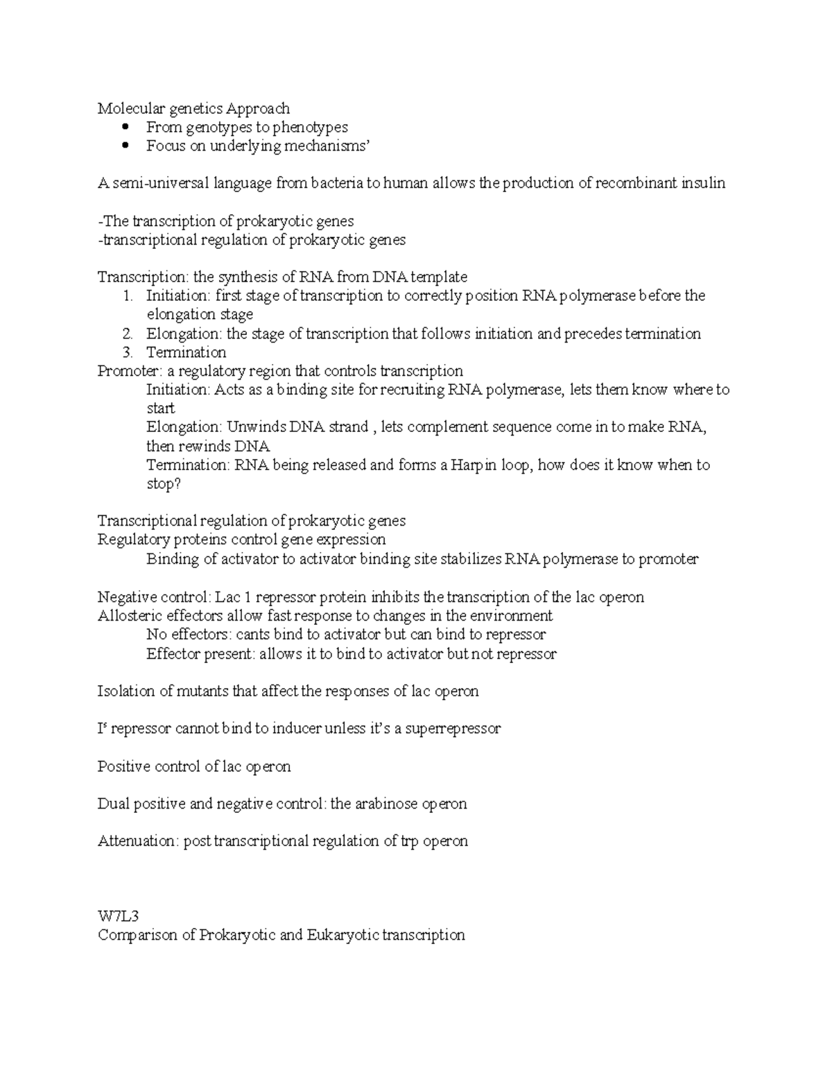Genetics Lecture - Molecular genetics Approach From genotypes to ...