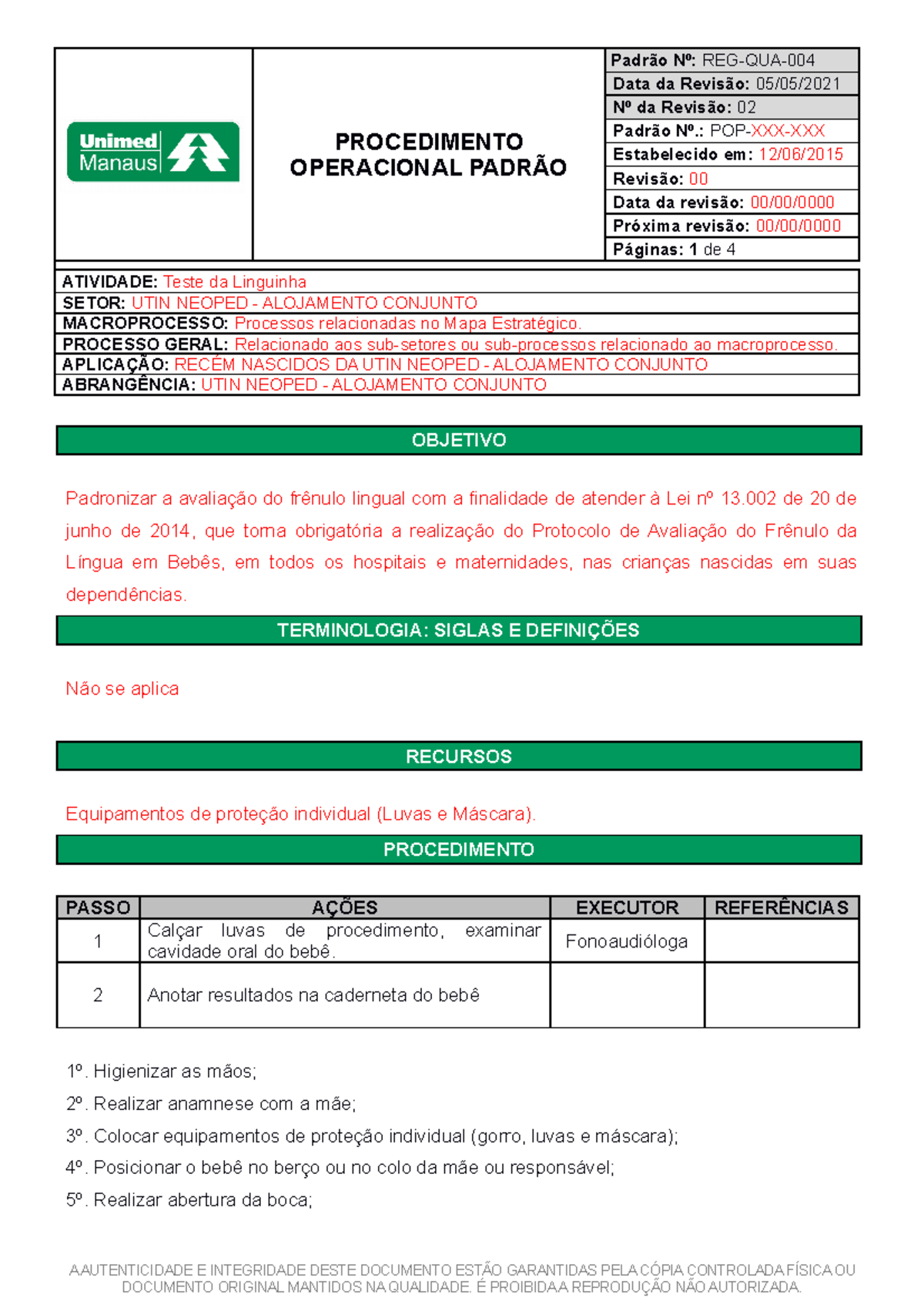 Procedimento Operacional Padrão Ebserh - RETOEDU