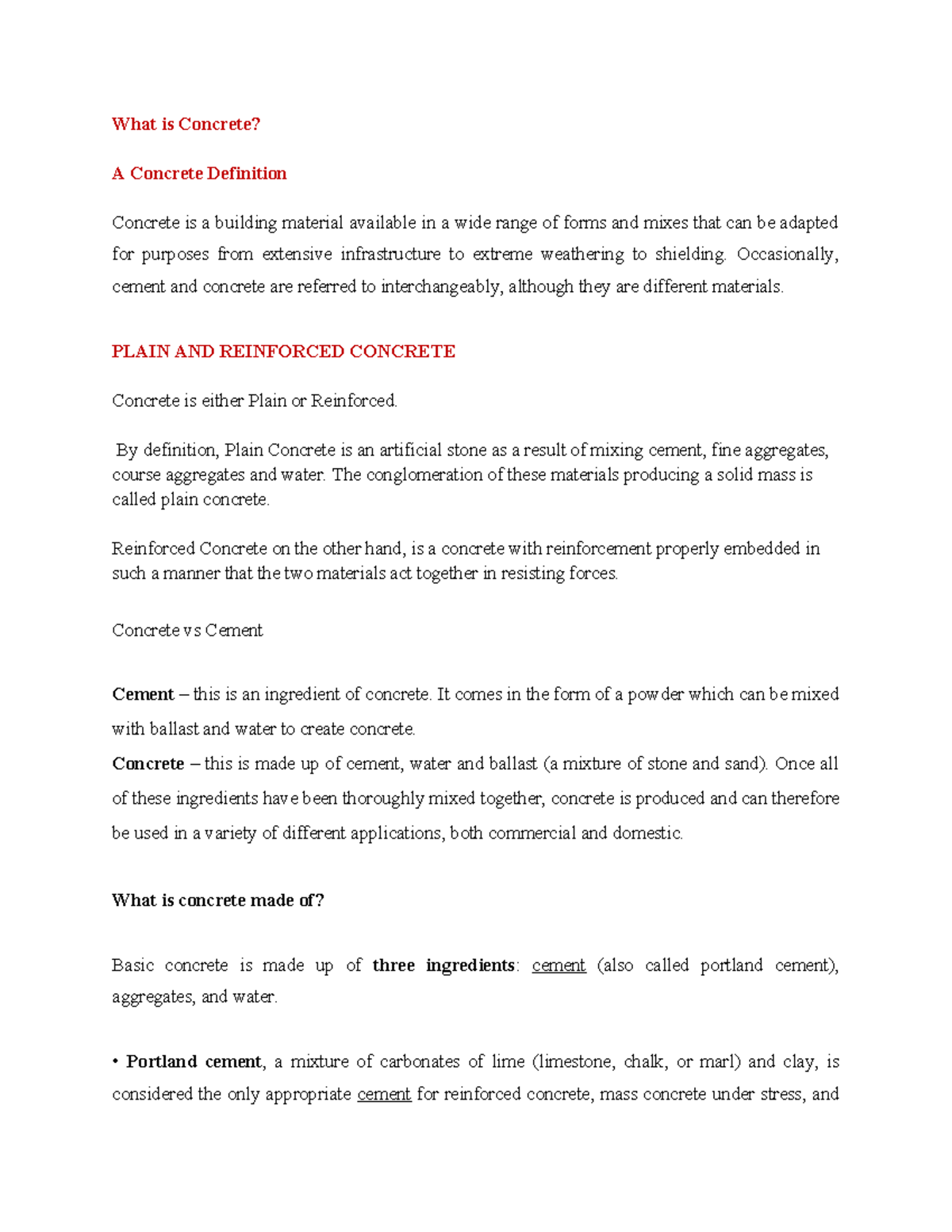 Concrete Details - What is Concrete? A Concrete Definition Concrete is ...